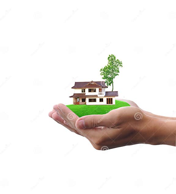 Hand holding small house stock image. Image of human - 20705359