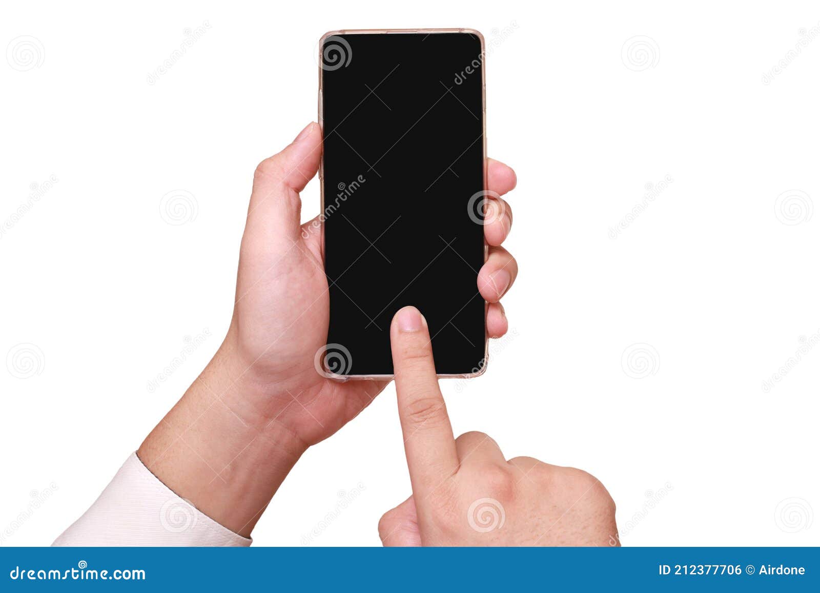 Hand Holding Smart Phone, Cut Out Design Element Isolated on White ...