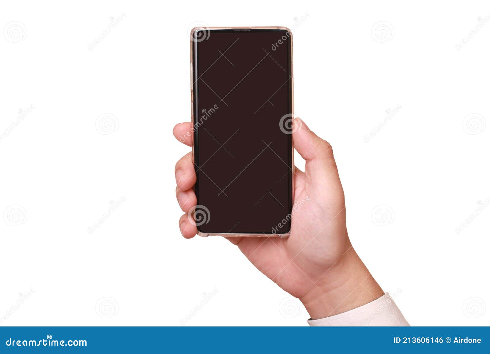 Hand Holding Smart Phone, Cut Out Design Element Isolated on White ...