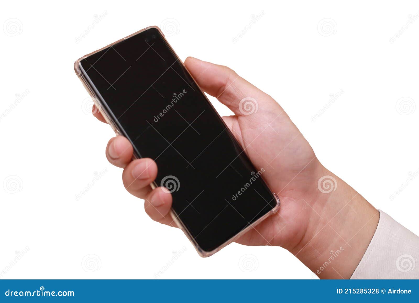 Hand Holding Smart Phone, Cut Out Design Element Isolated on White ...