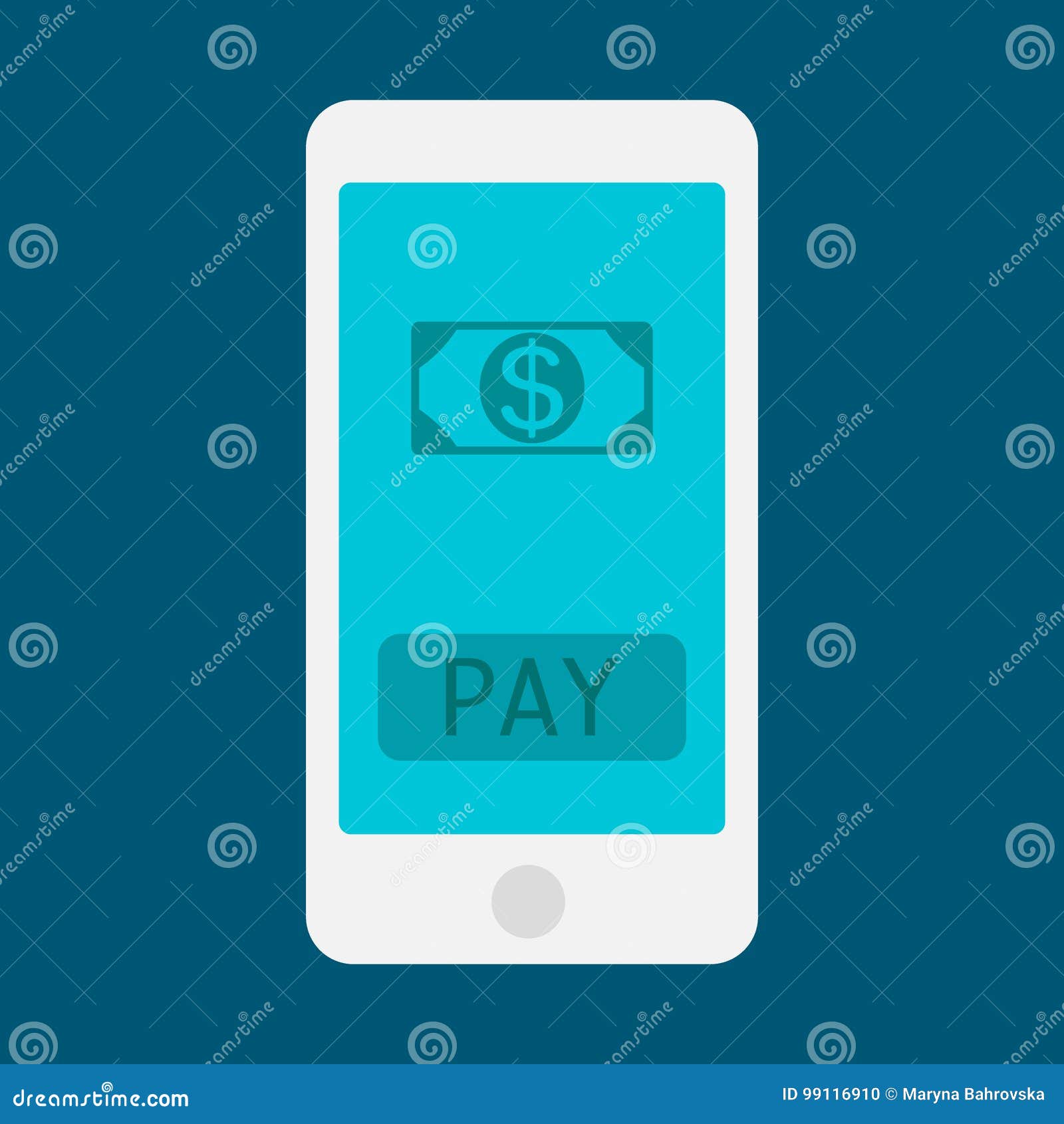 Hand Holding Smart Phone and Earning Money Stack Stock Illustration ...