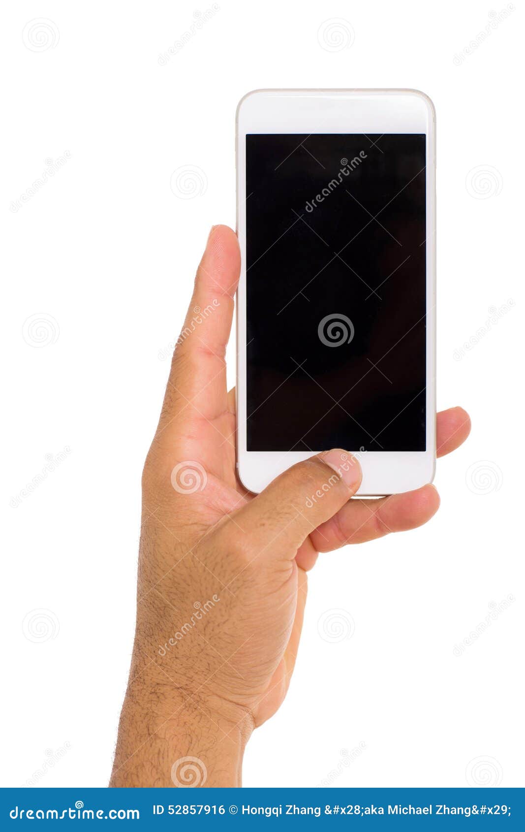 Hand holding smart phone stock photo. Image of mature - 52857916