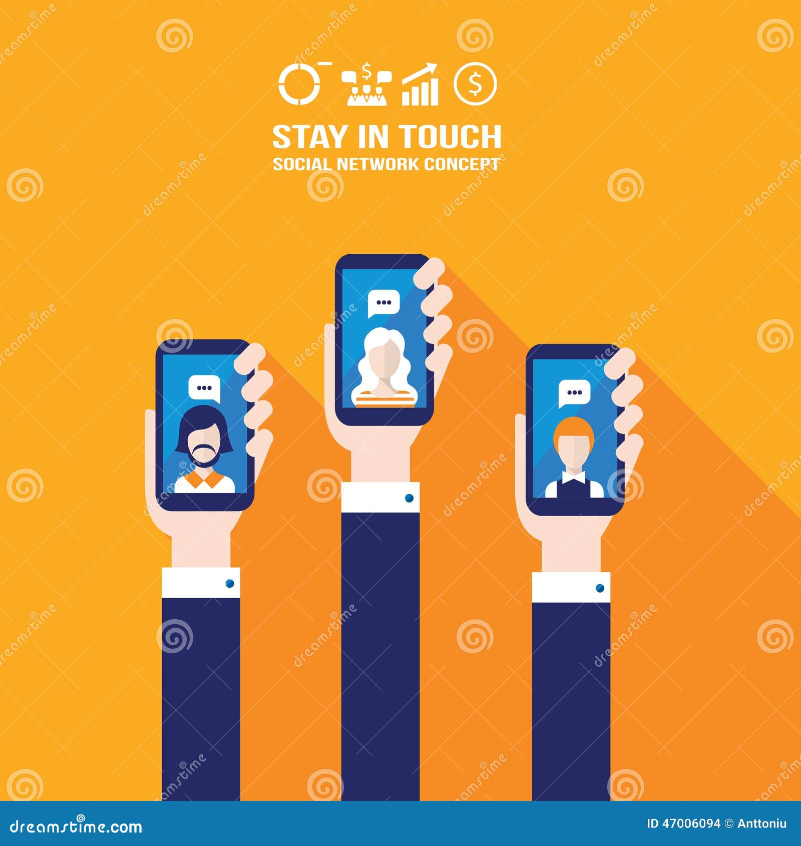 Hand Holding Smart Phone Social Network and Communication Concept Stock ...