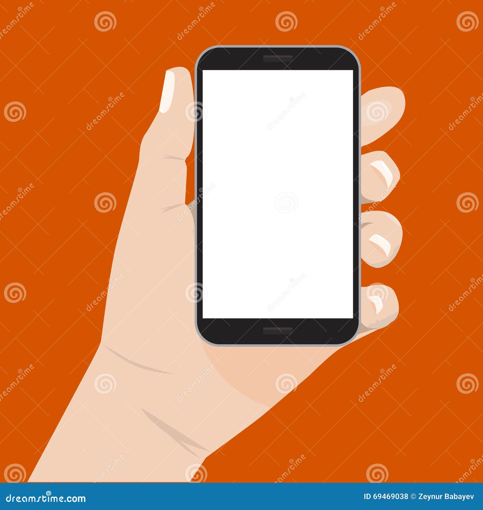 Hand Holding Smart Phone. , Solid and Flat Color Design Stock Vector ...