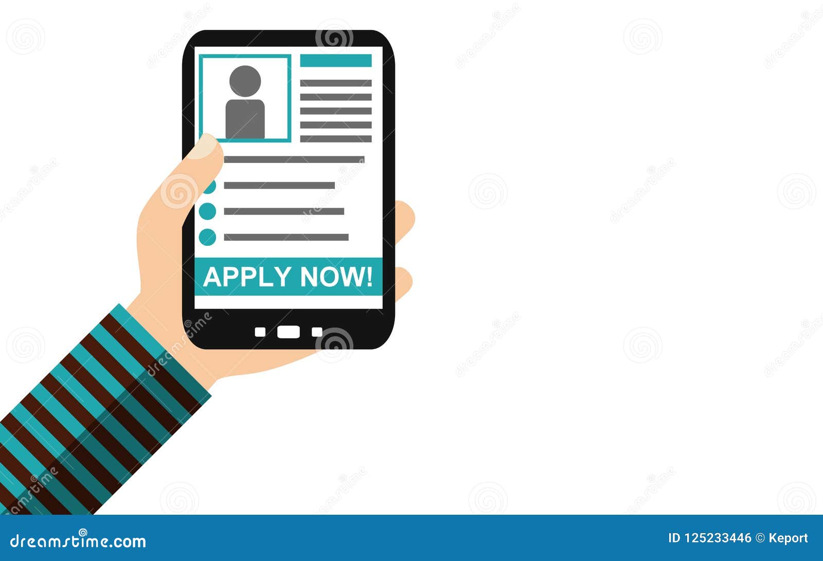 Smartphone: Apply Now - Flat Design Stock Illustration - Illustration ...