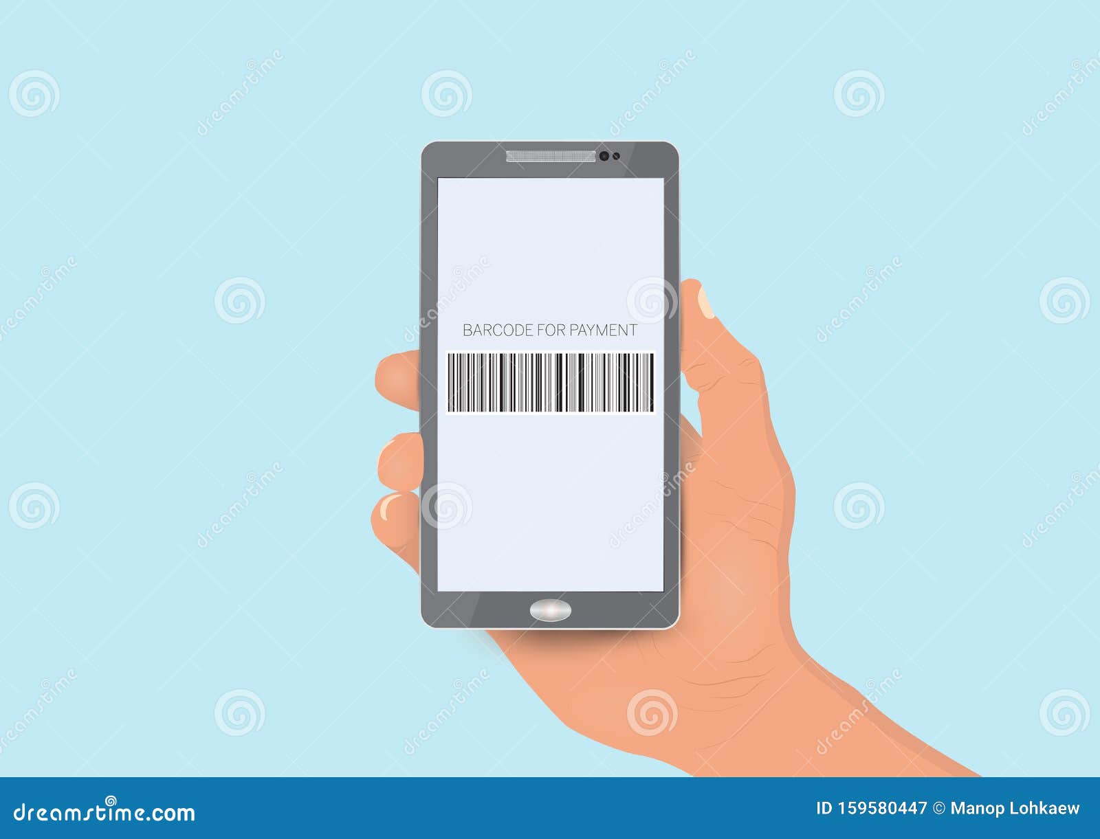 Barcode On Screen Line Icon. Barcode On Computer Monitor Vector ...