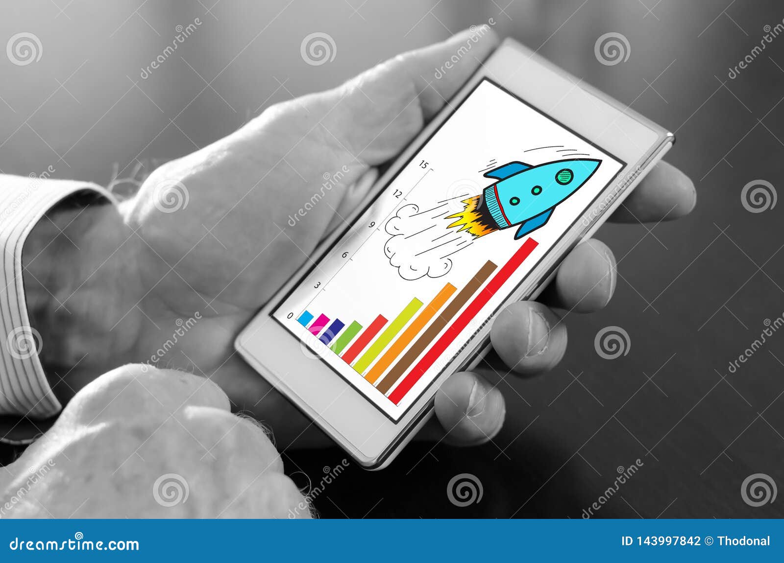 Business Success Concept on a Smartphone Stock Illustration ...