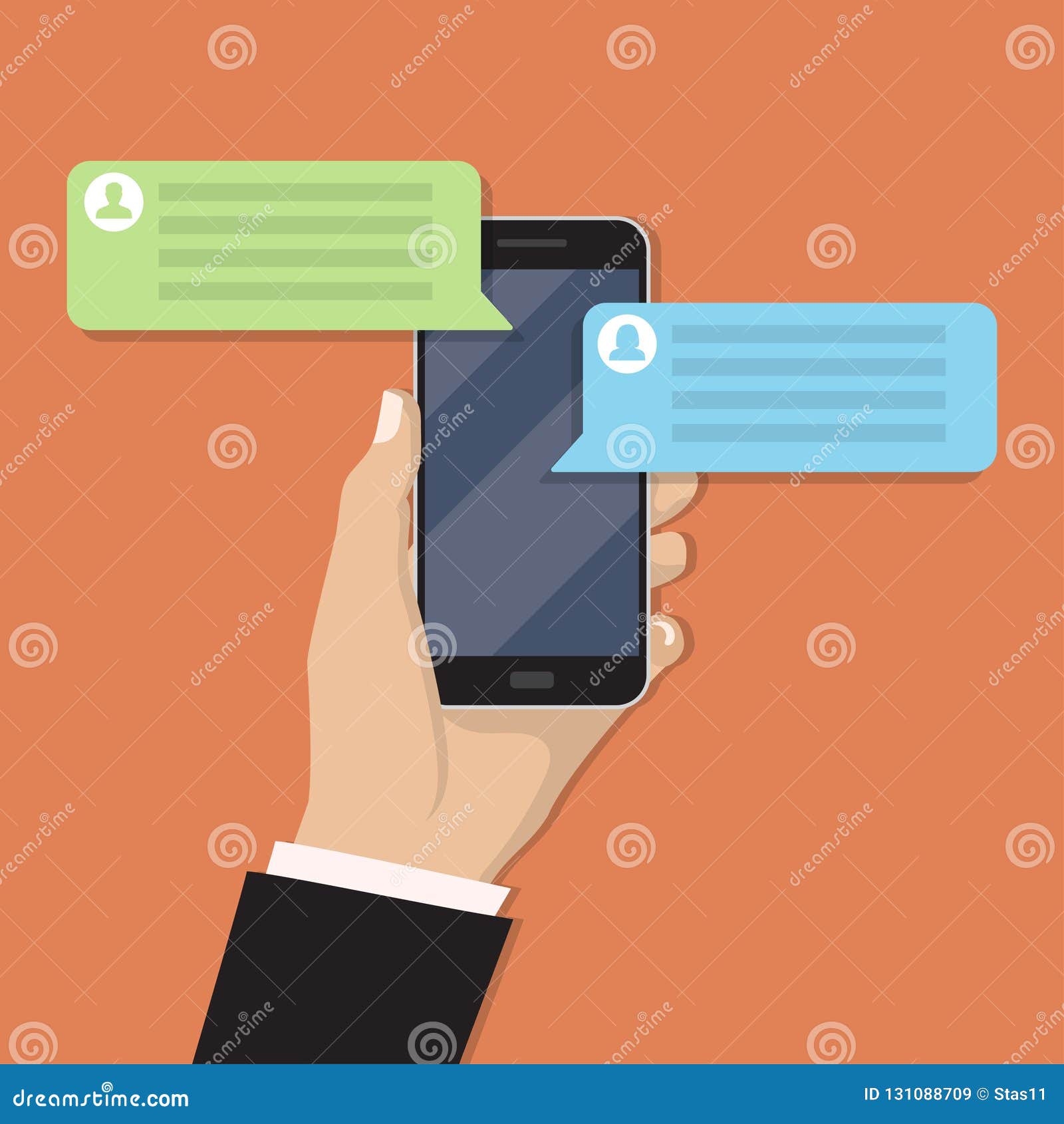 Hand Smartphone Message Stock Illustrations – 29,891 Hand Smartphone ...