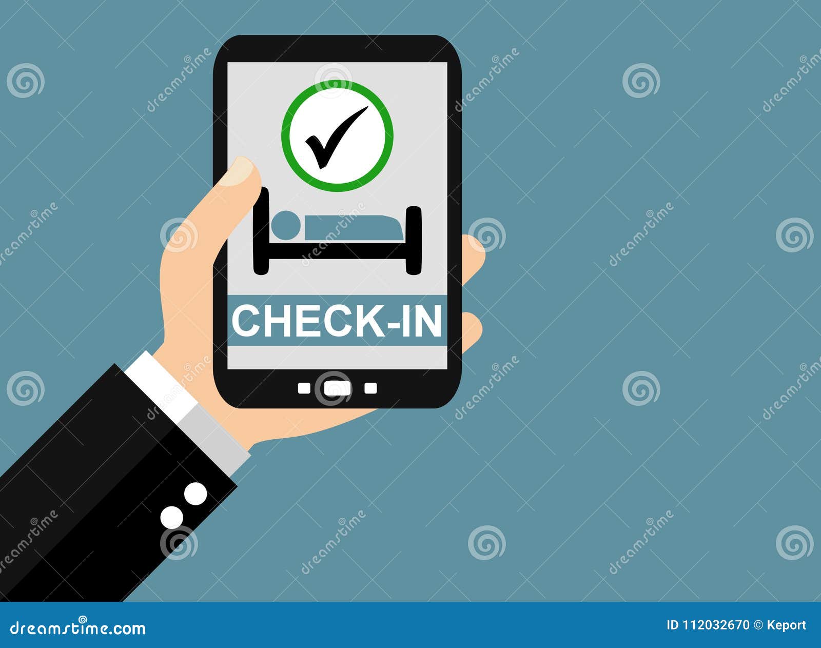 Smartphone: Check-in Hotel - Flat Design Stock Illustration ...