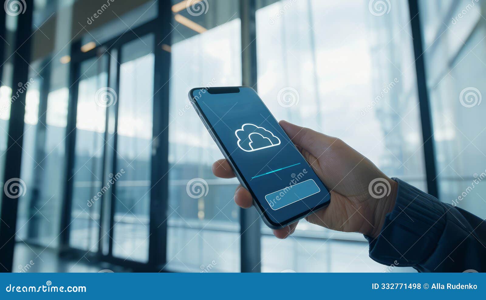 Hand Holding a Smartphone with a Cloud Storage Login Screen ...