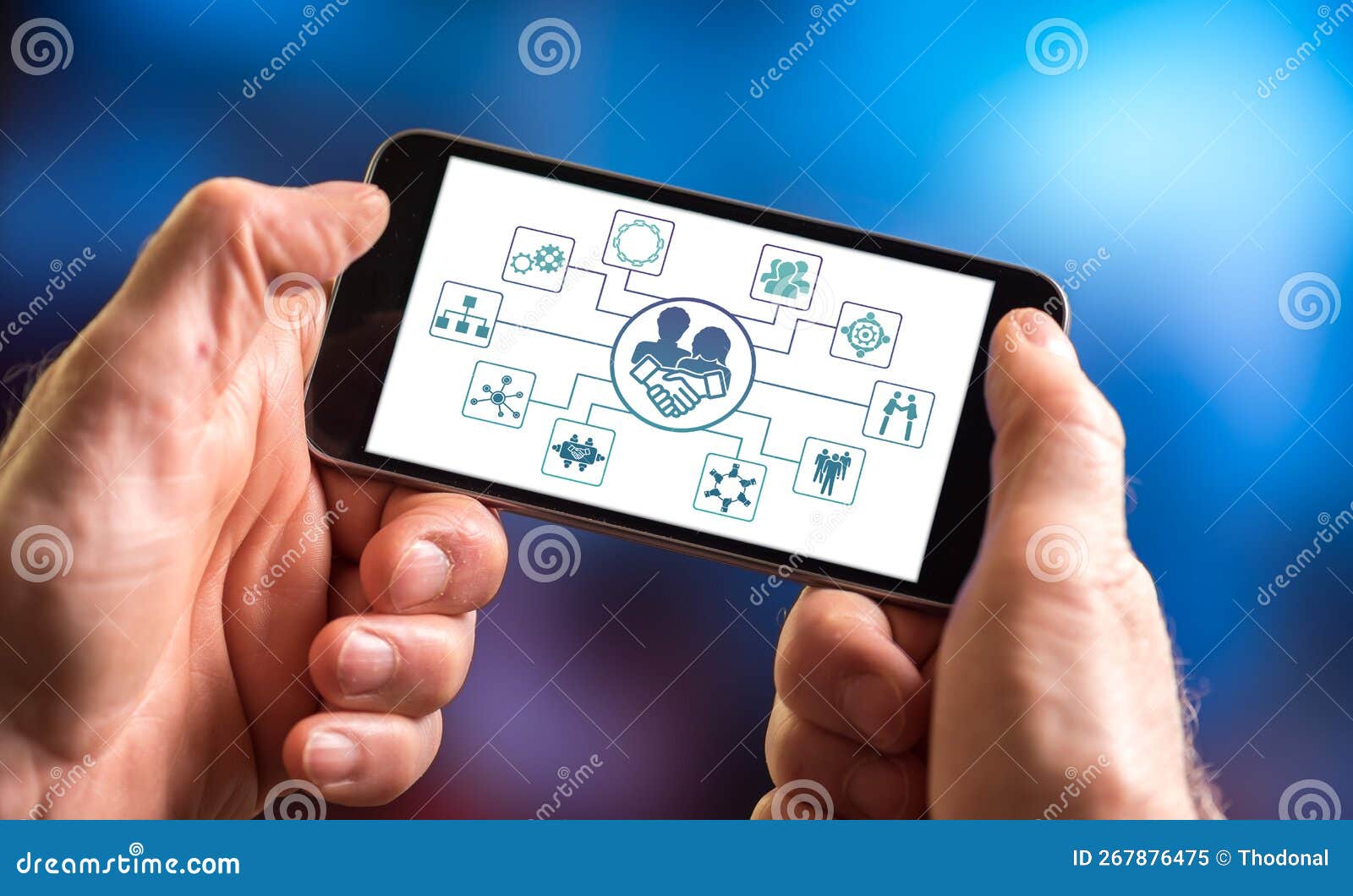 Collaboration Concept on a Smartphone Stock Image - Image of work ...