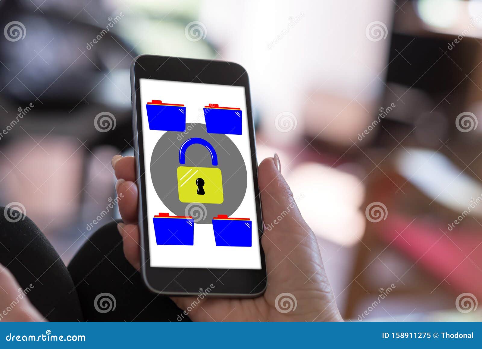 Data Protection Concept on a Smartphone Stock Image - Image of ...