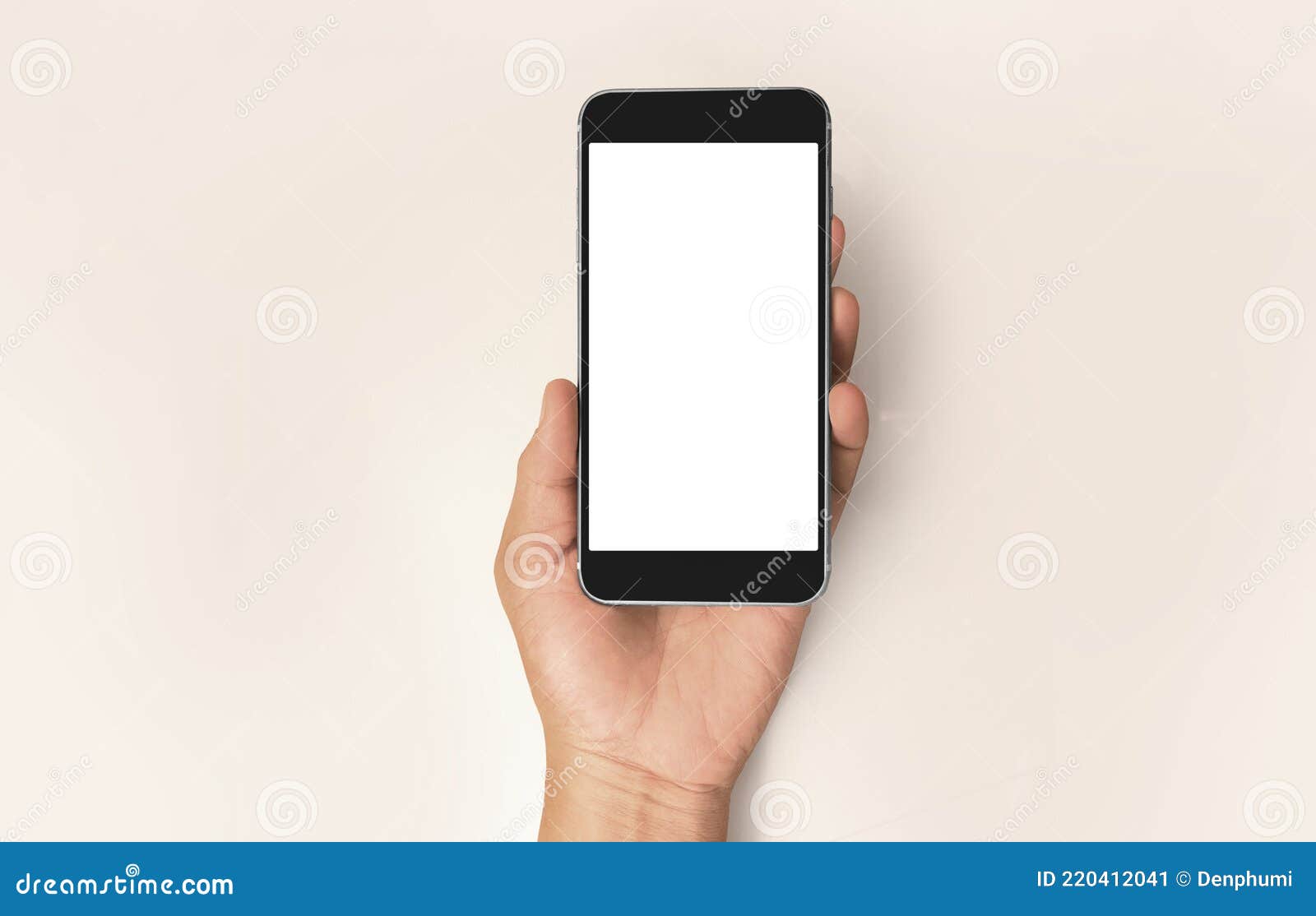 Hand Holding Smartphone Device Touching Screen Stock Image - Image of ...