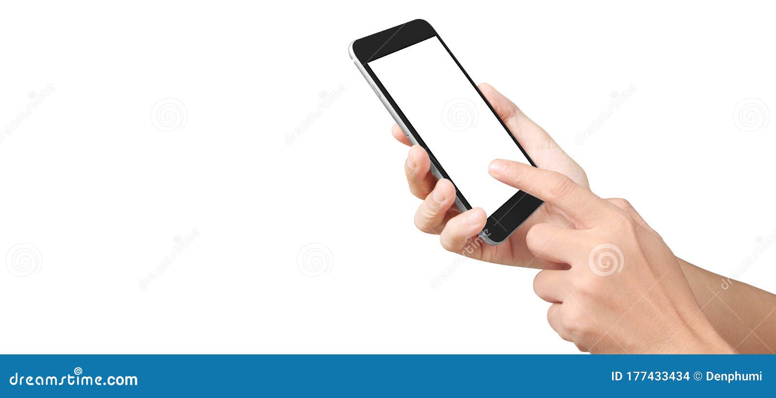 Hand Holding Smartphone Device Touching Screen Stock Photo - Image of ...