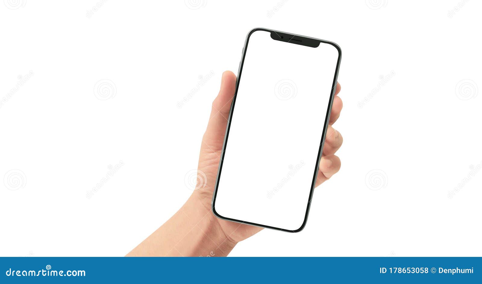 Hand Holding Smartphone Device Touching Screen Stock Photo - Image of ...