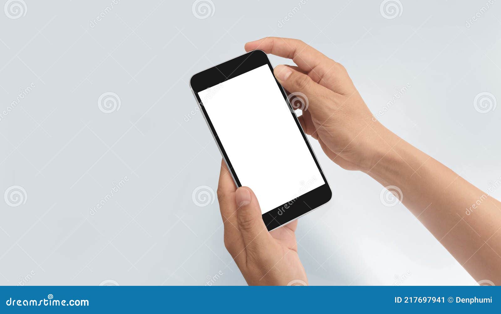 Hand Holding Smartphone Device Touching Screen Stock Image - Image of ...