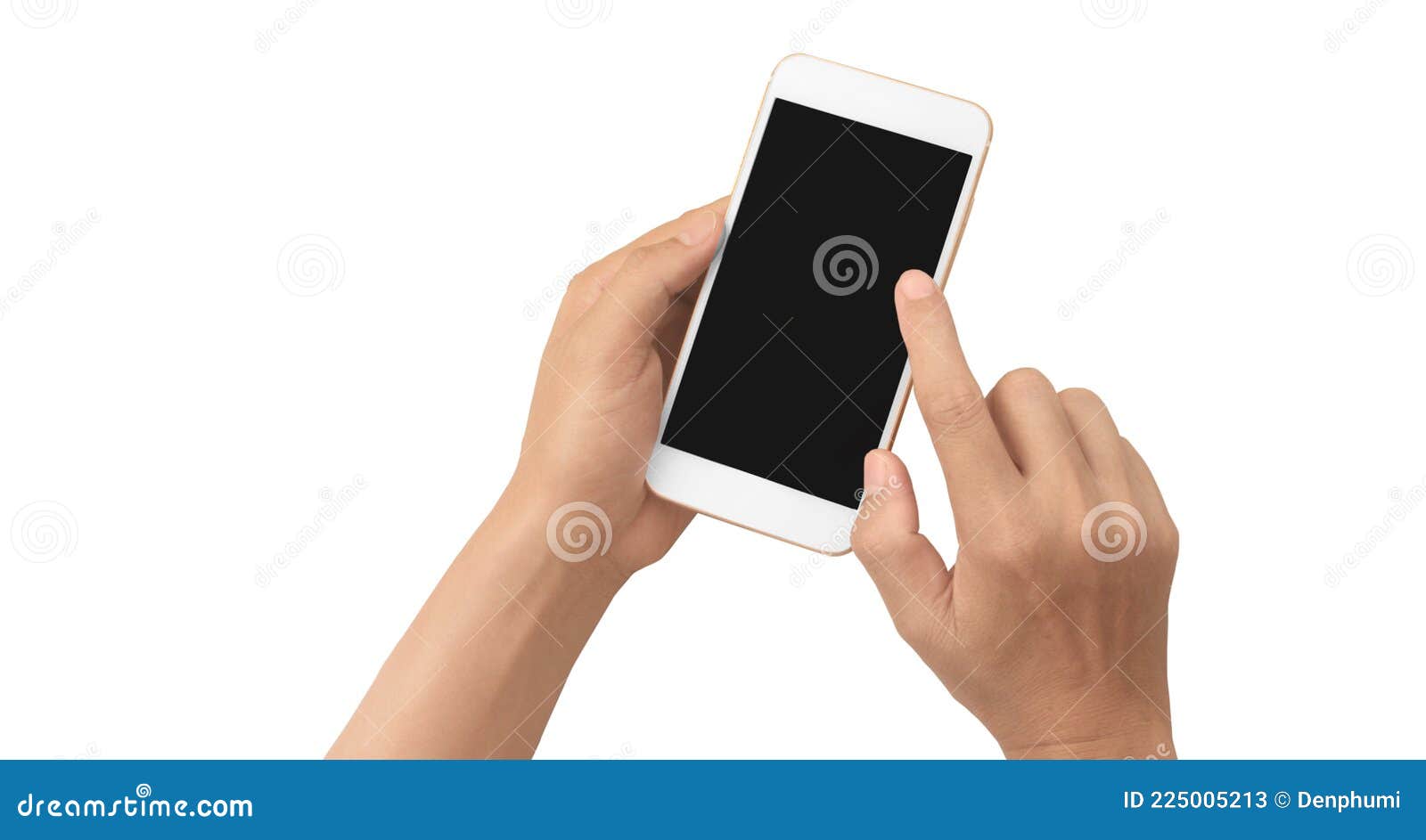 Hand Holding Smartphone Device Touching Screen Stock Image - Image of ...
