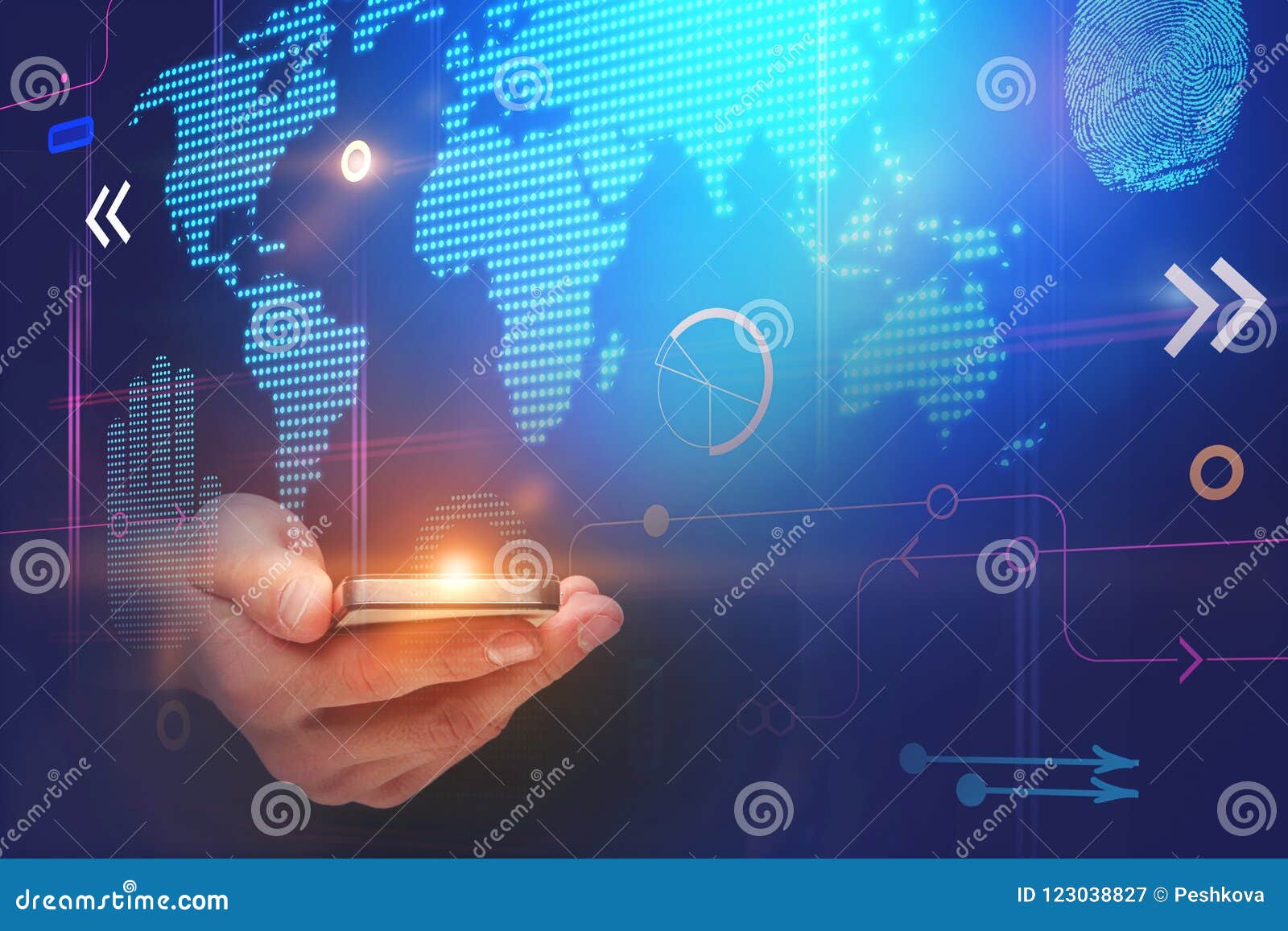 Technology and Media Concept Stock Image - Image of holding, double ...