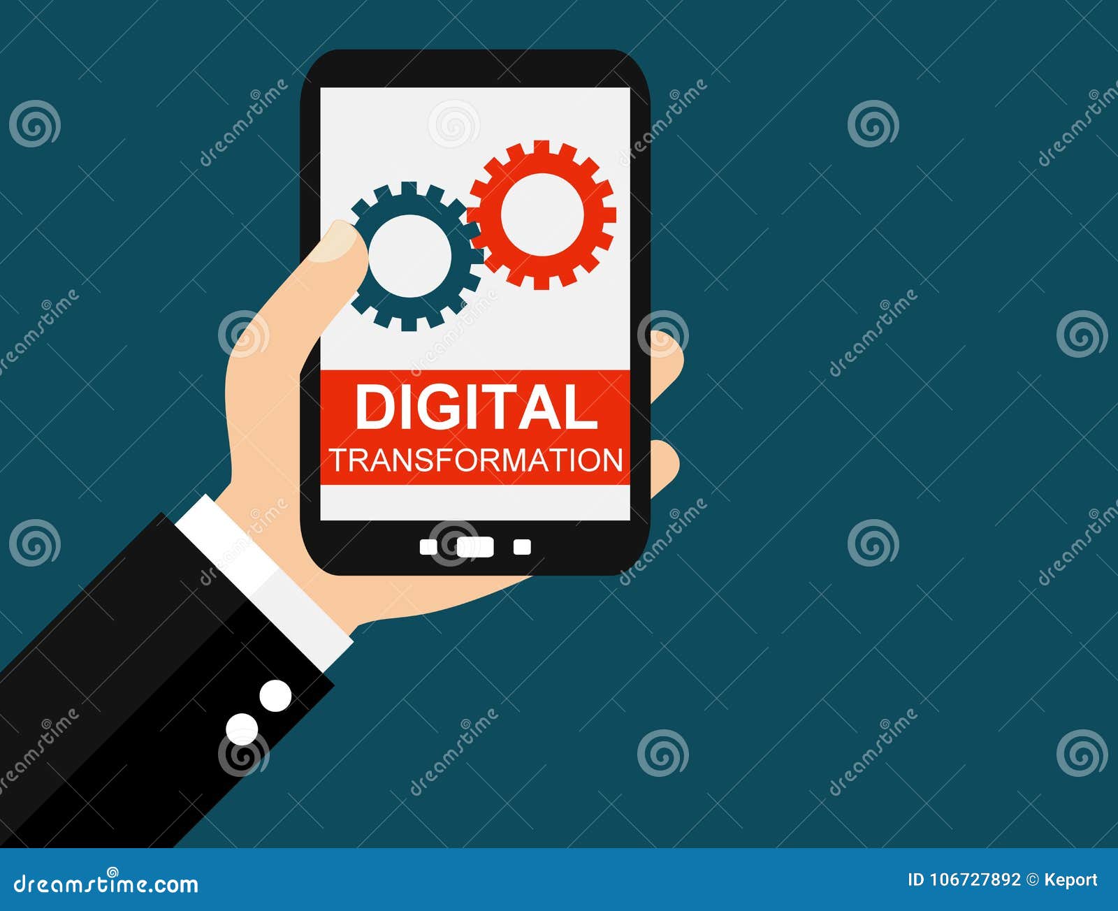 Smartphone: Digital Transformation - Flat Design Stock Illustration ...