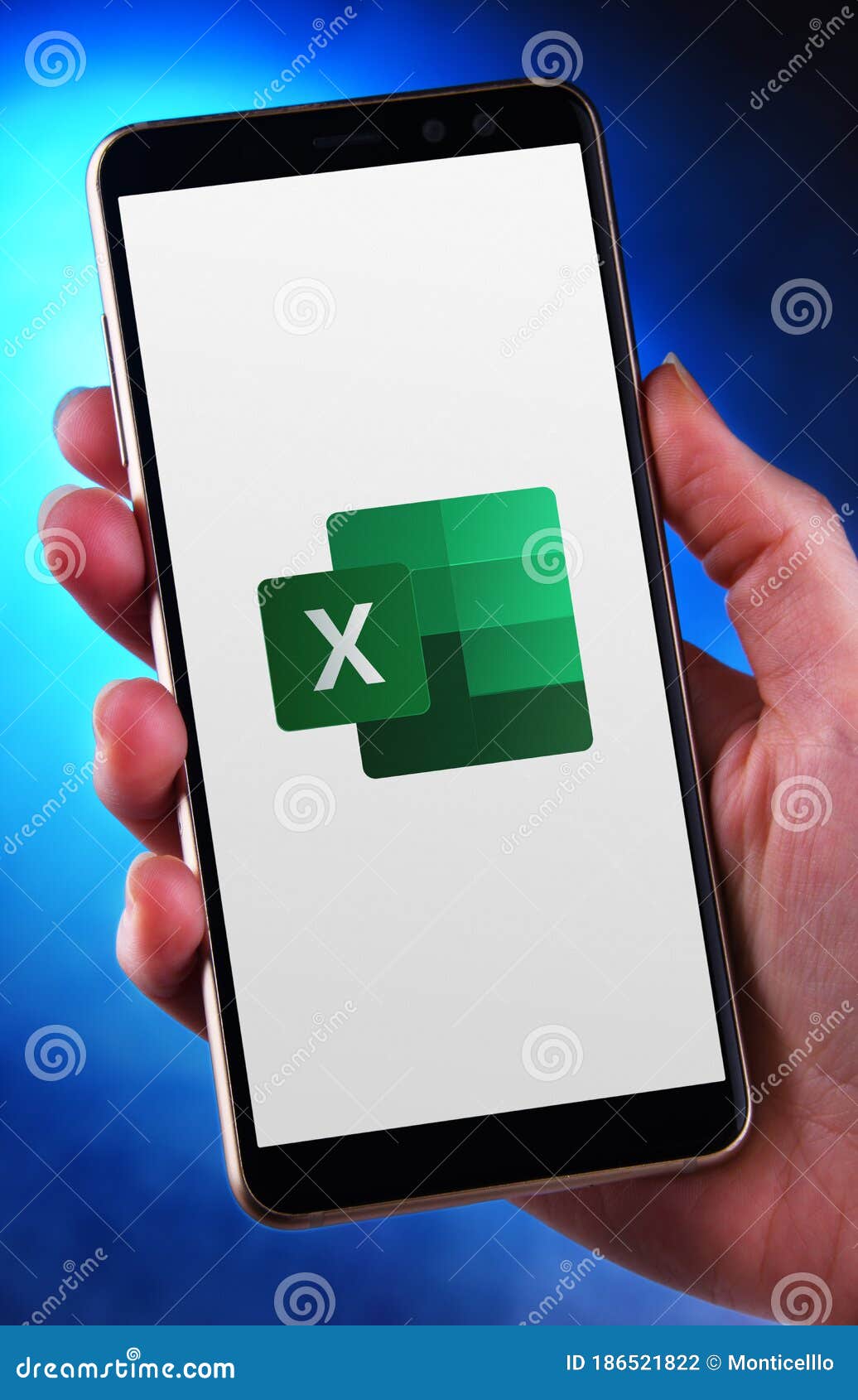 Hand Holding Smartphone Displaying Logo Microsoft Excel Editorial ...