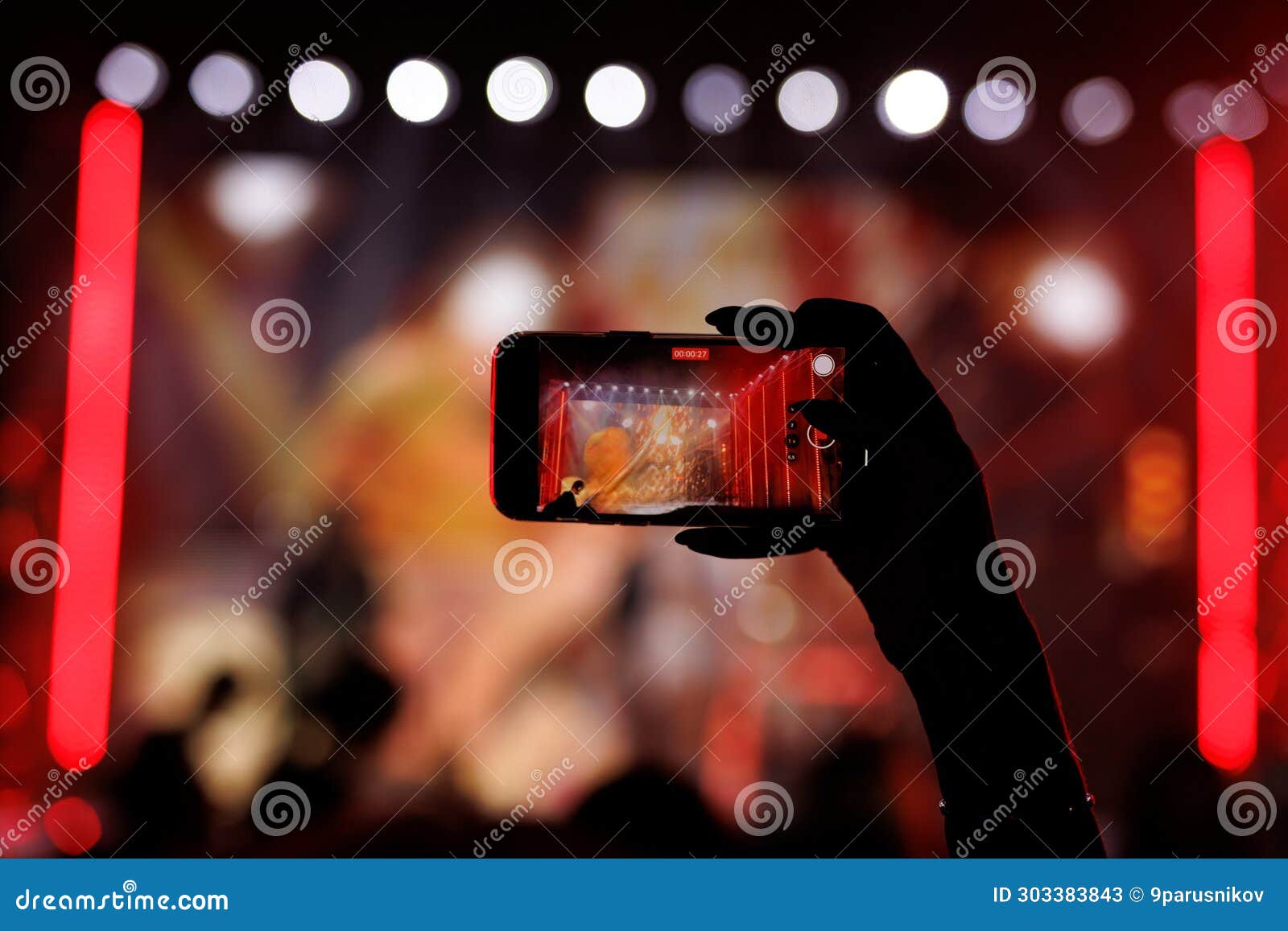 Hand Holding a Smartphone for Filming a Concert Stock Image - Image of ...