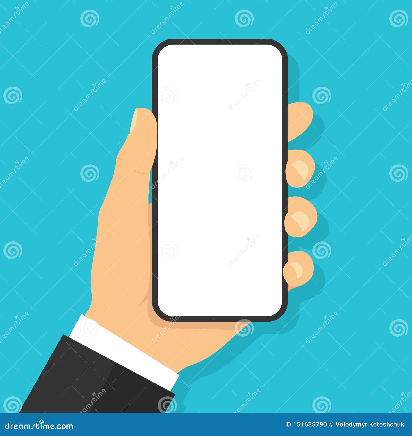 Hand Holding Smartphone. Flat Style - Stock Vector Stock Vector ...