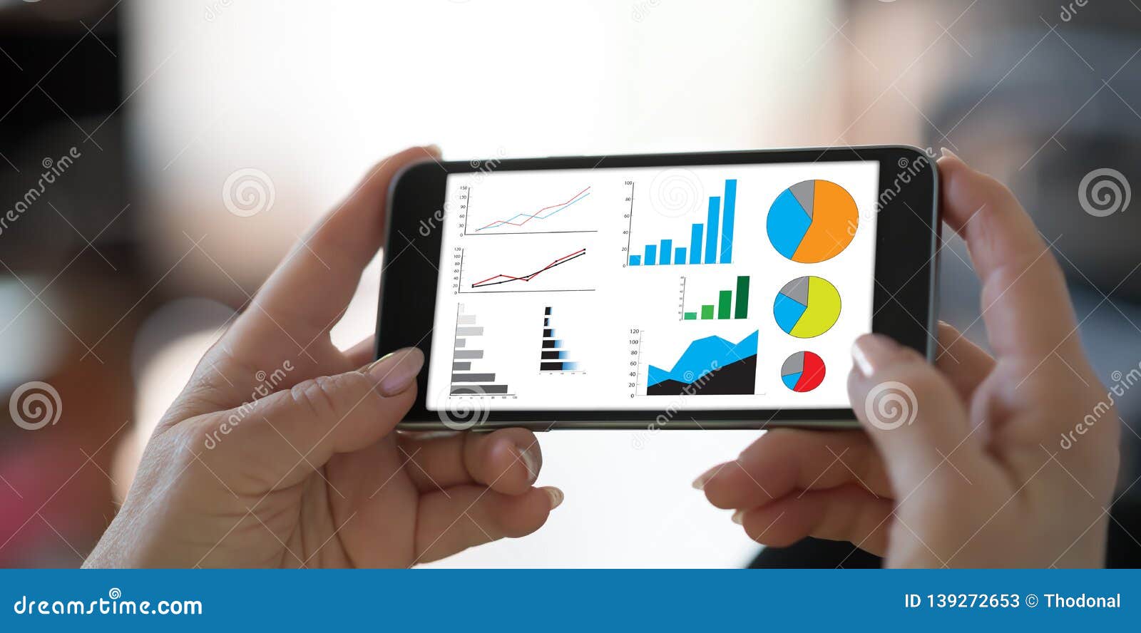 Graphical Analysis Concept on a Smartphone Stock Image - Image of ...