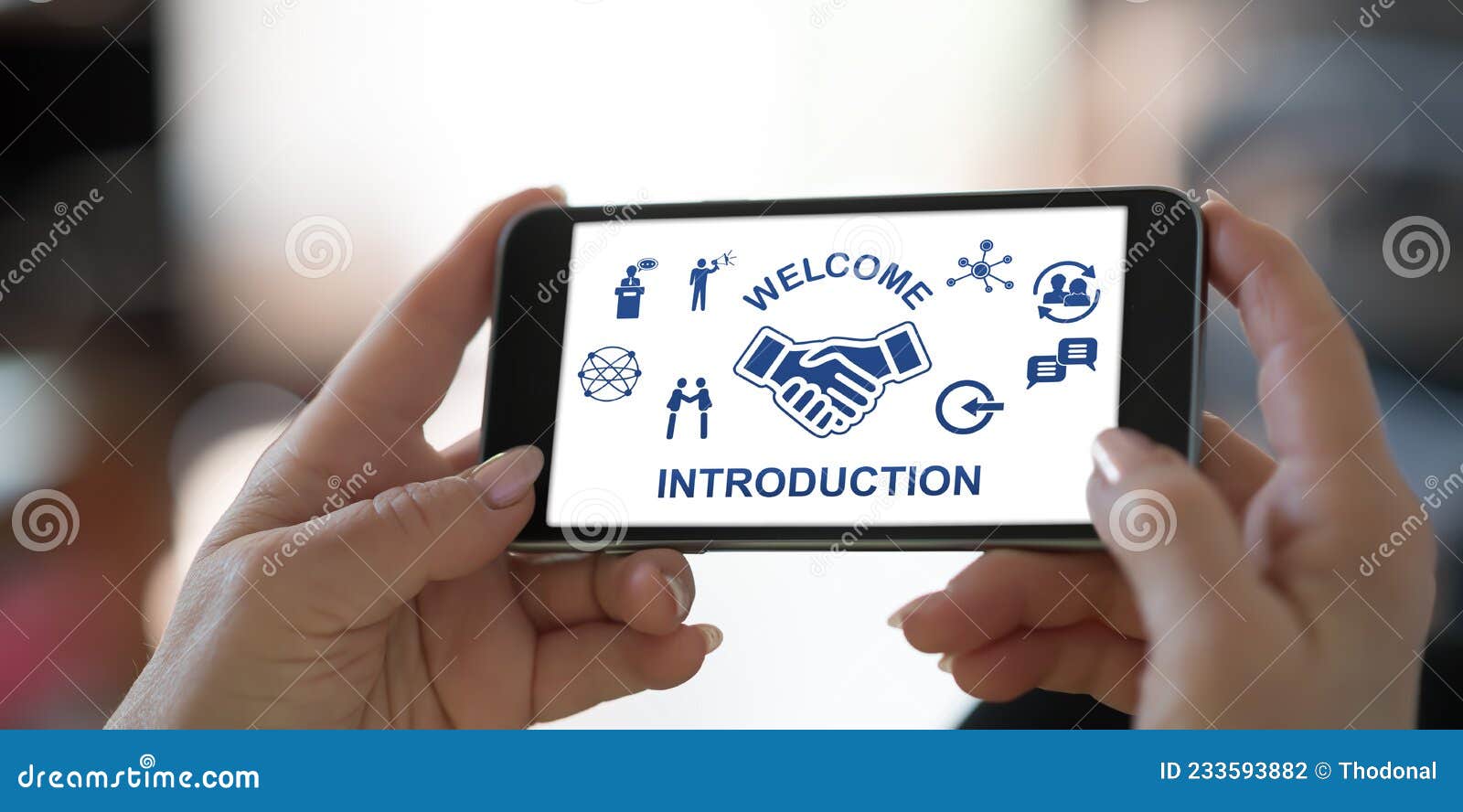 Introduction Concept on a Smartphone Stock Photo - Image of leadership ...