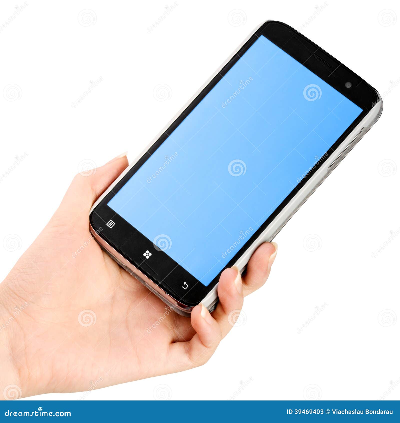 Hand holding a smartphone stock image. Image of contact - 39469403