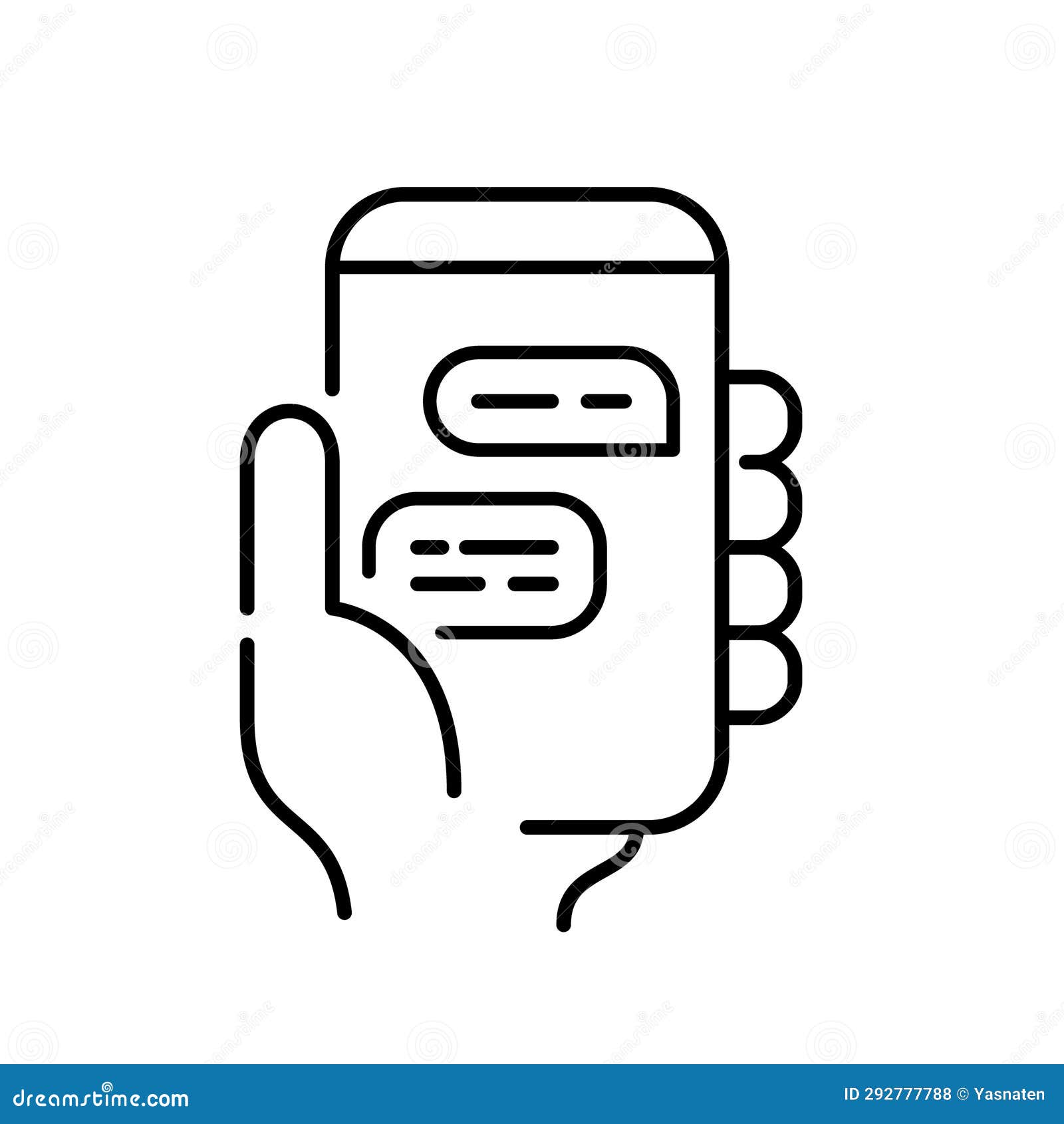 Hand Holding Smartphone with Messenger App Interface. Chatting Online ...