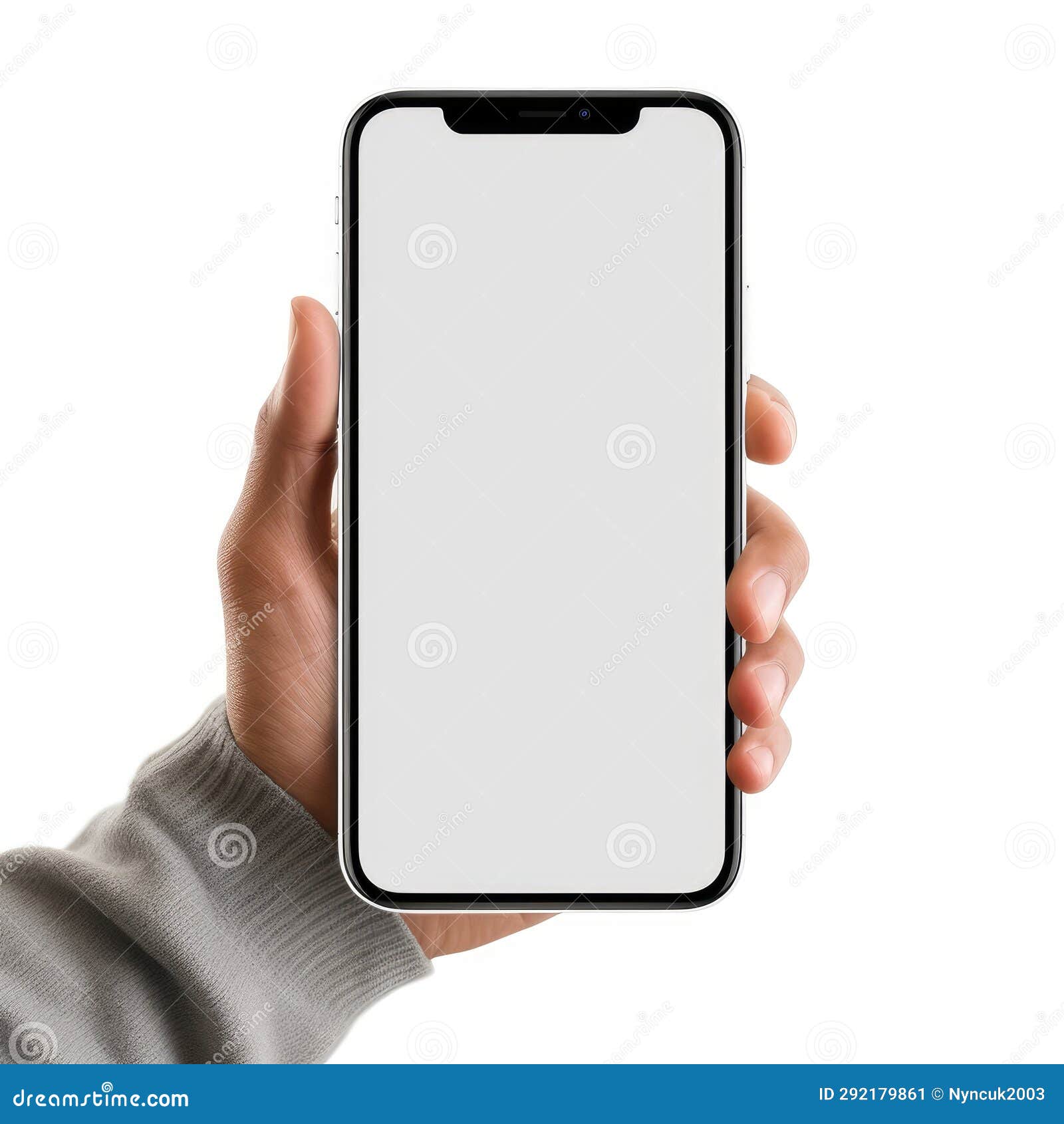 Hand Holding Smartphone Mockup Template Mobile Phone Vertical Device ...