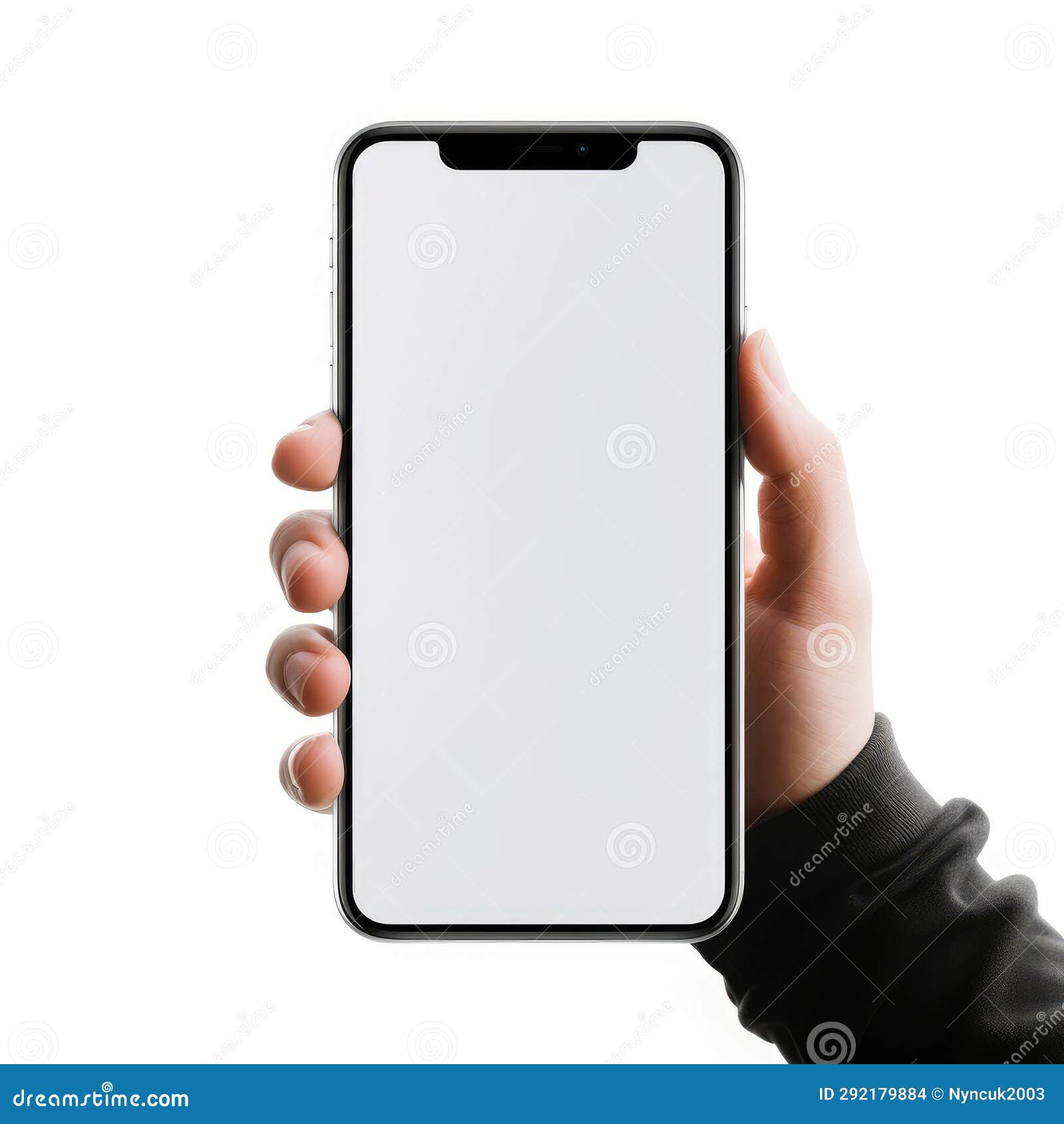 Hand Holding Smartphone Mockup Template Mobile Phone Vertical Device ...