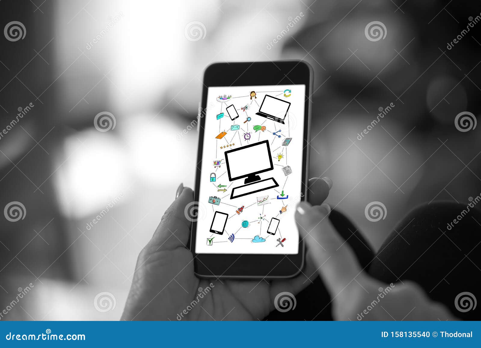 Network Communication Concept on a Smartphone Stock Photo - Image of ...