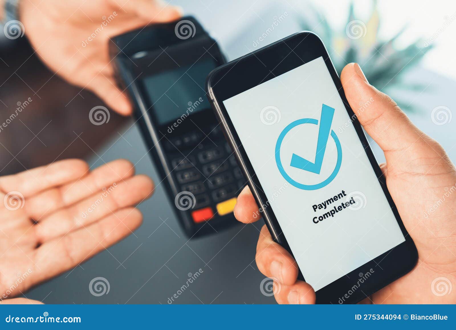 Hand Holding Smartphone with NFC QR Code Device. Fervent Stock Photo ...