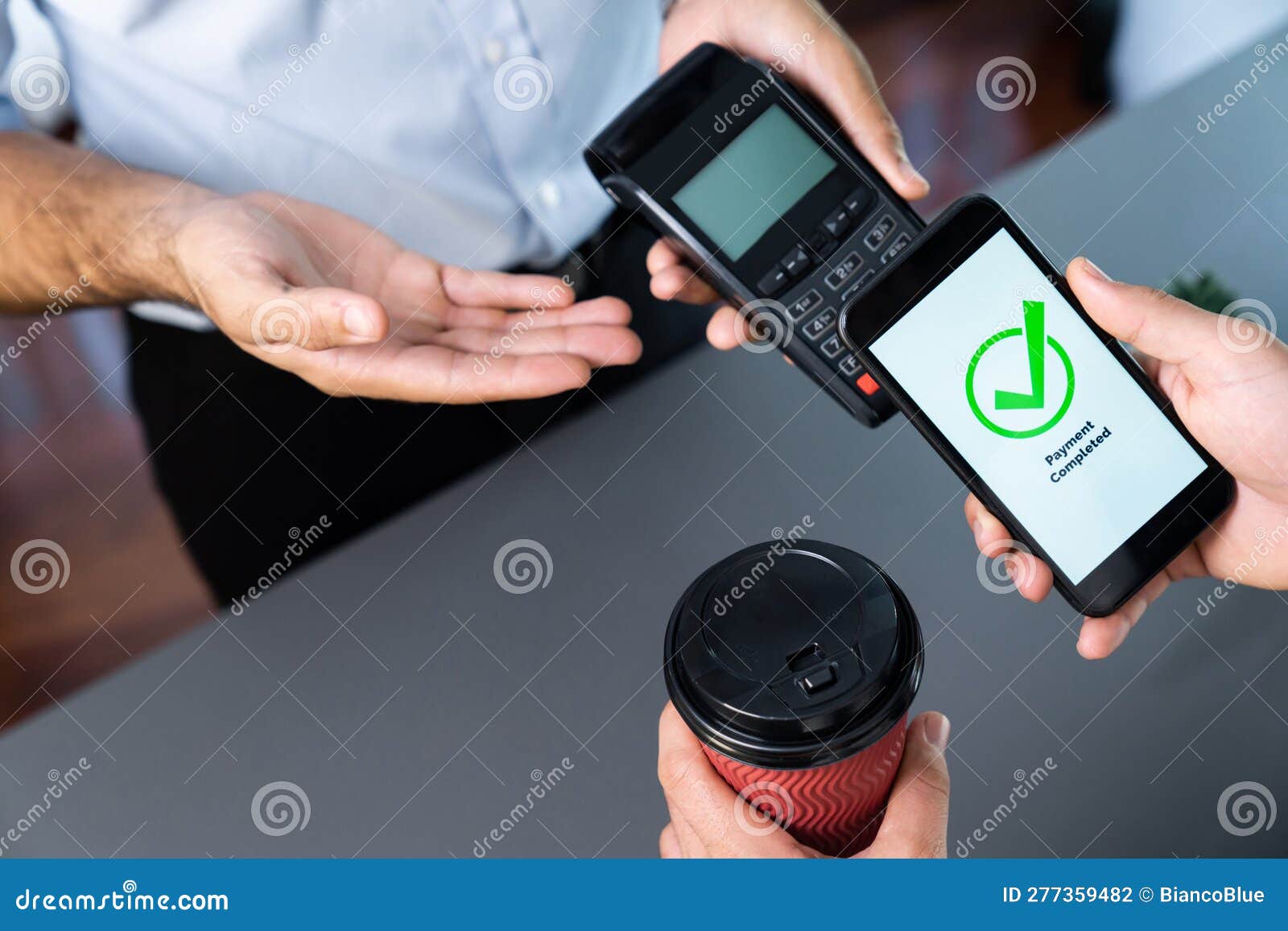Hand Holding Smartphone with NFC QR Code Device. Fervent Stock Photo ...