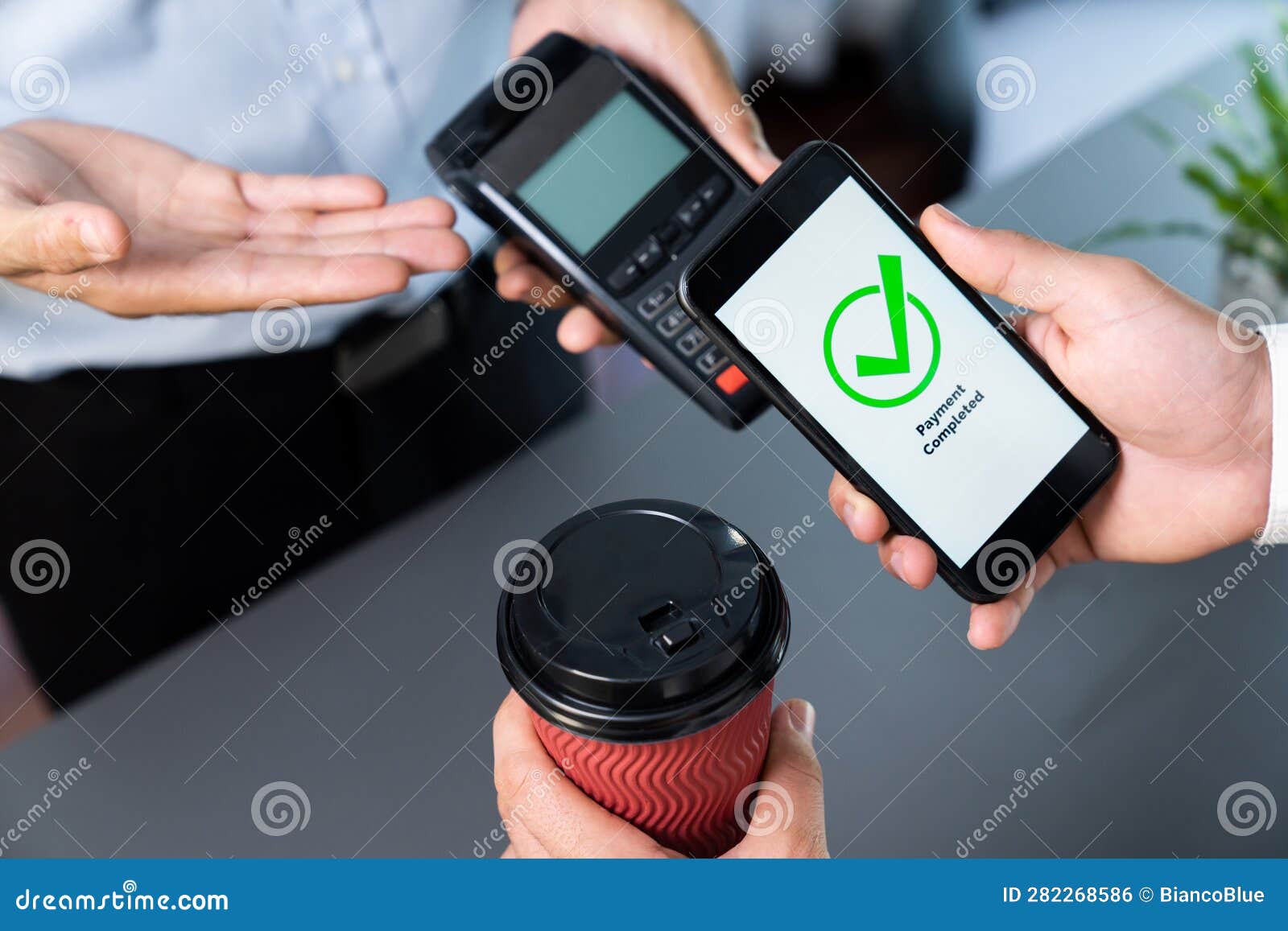 Hand Holding Smartphone with NFC QR Code Device. Fervent Stock Photo ...
