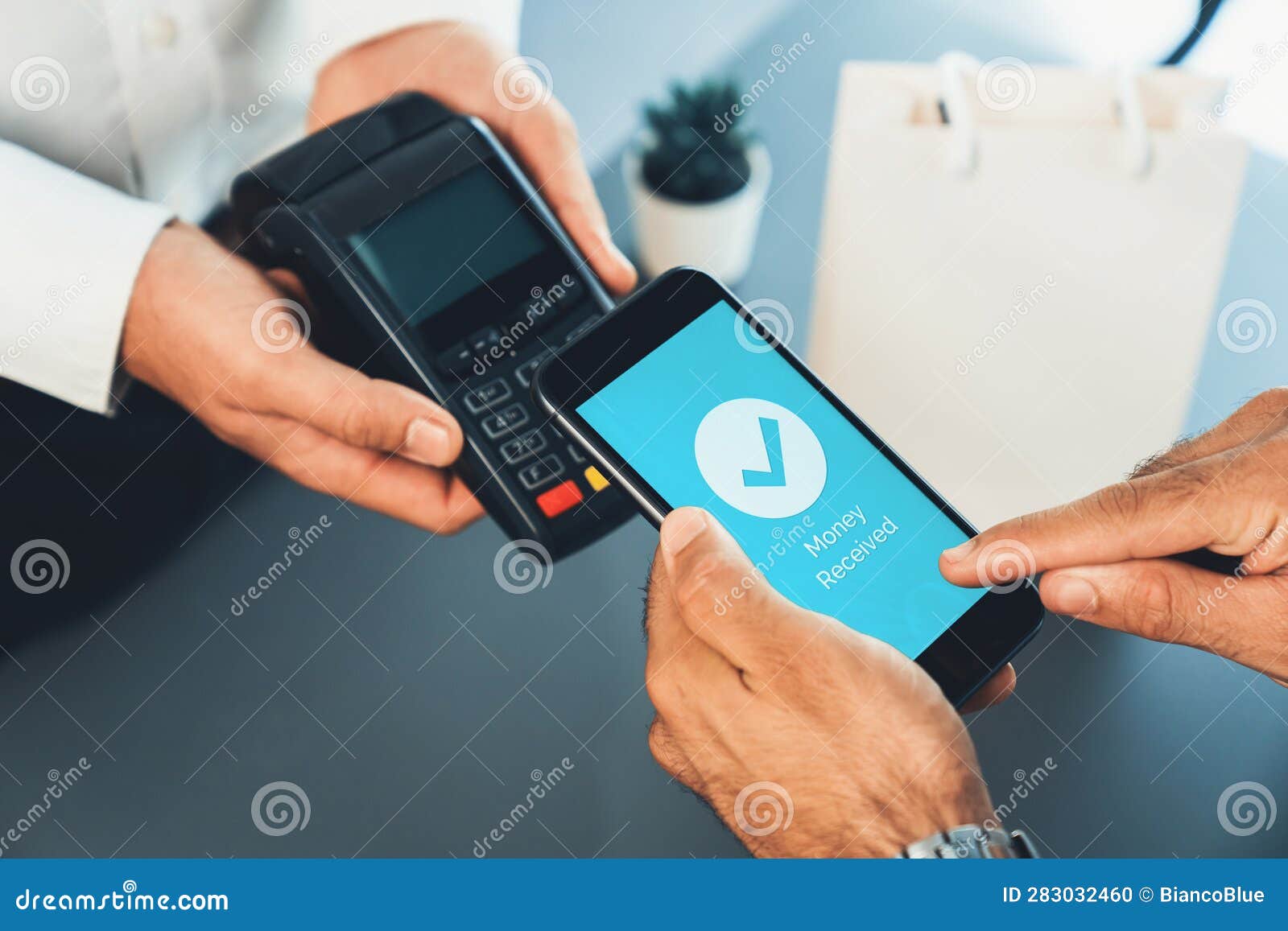 Hand Holding Smartphone with NFC QR Code Device. Fervent Stock Photo ...