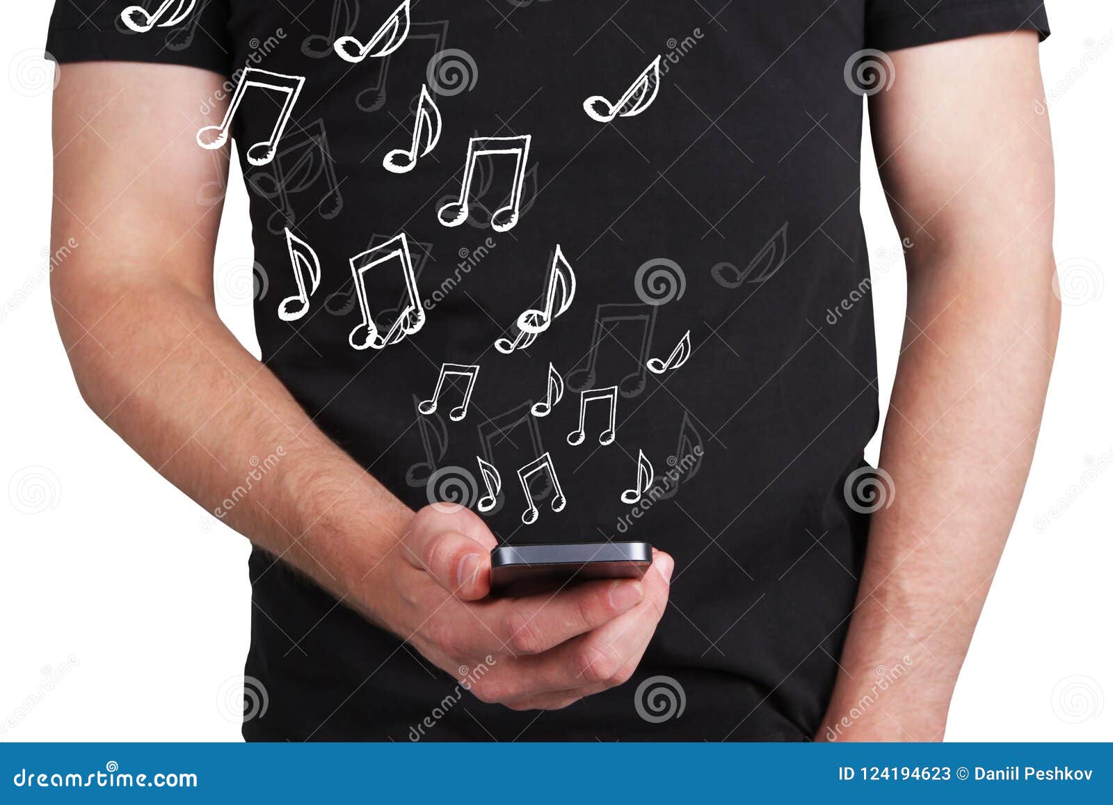 Hand Holding Smartphone with Notes Stock Illustration - Illustration of ...