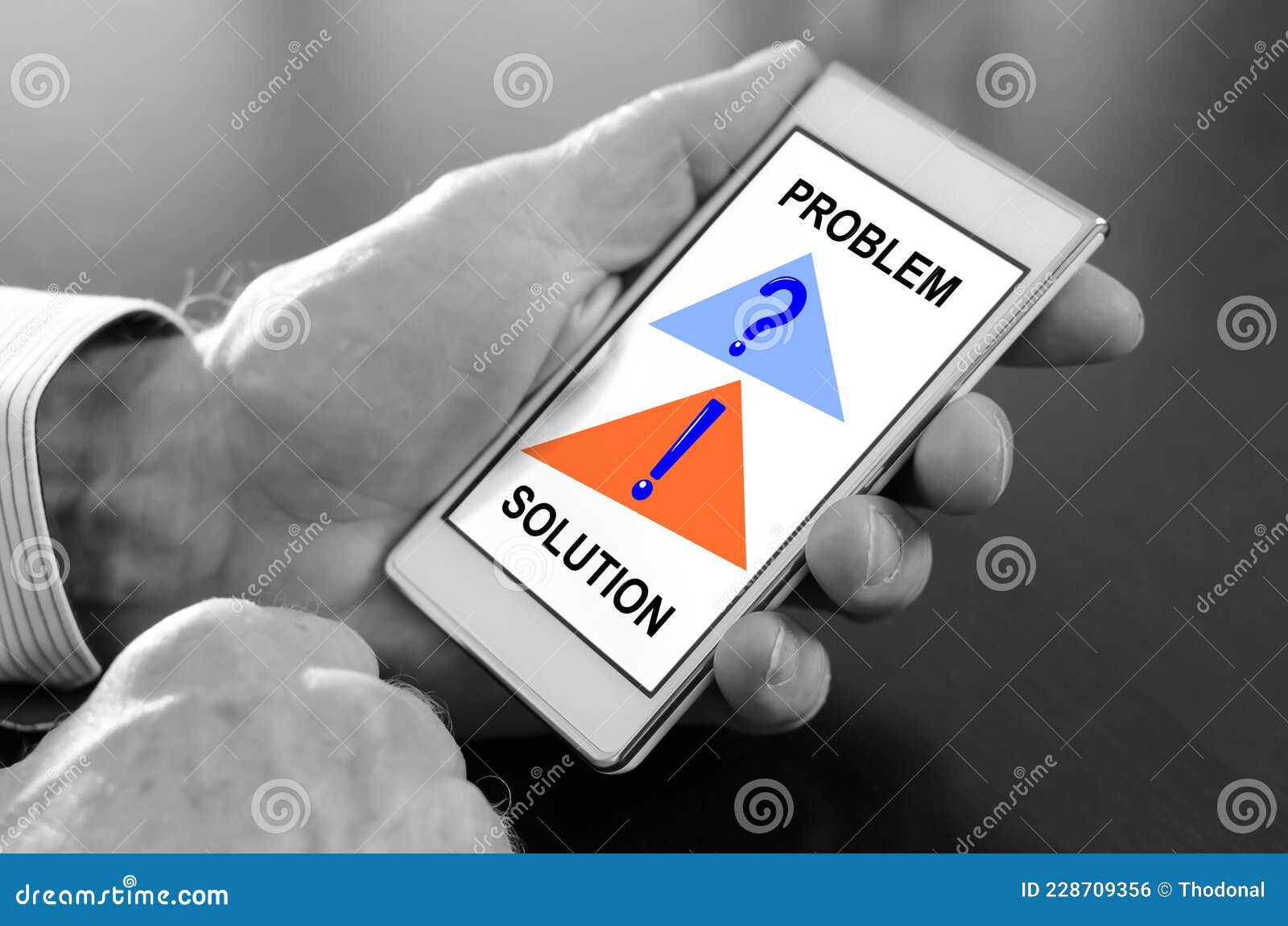 Problem and Solution Concept on a Smartphone Stock Photo - Image of ...
