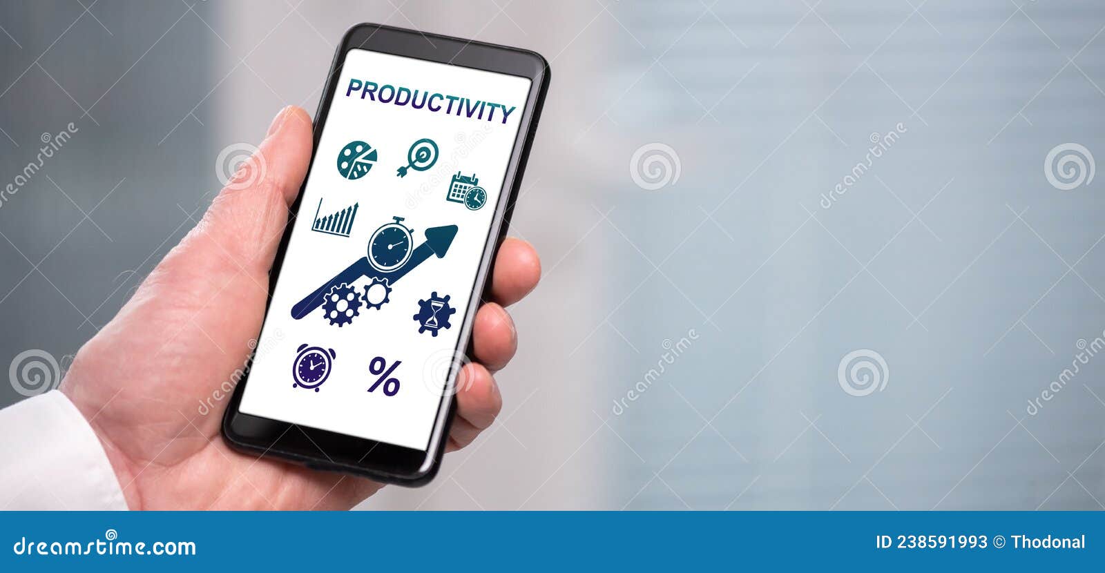 Productivity Concept on a Smartphone Stock Image - Image of development ...