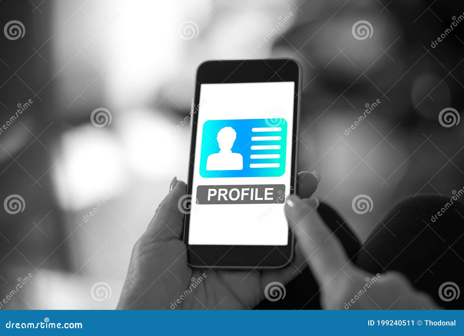 Profile Concept on a Smartphone Stock Image - Image of data, business ...