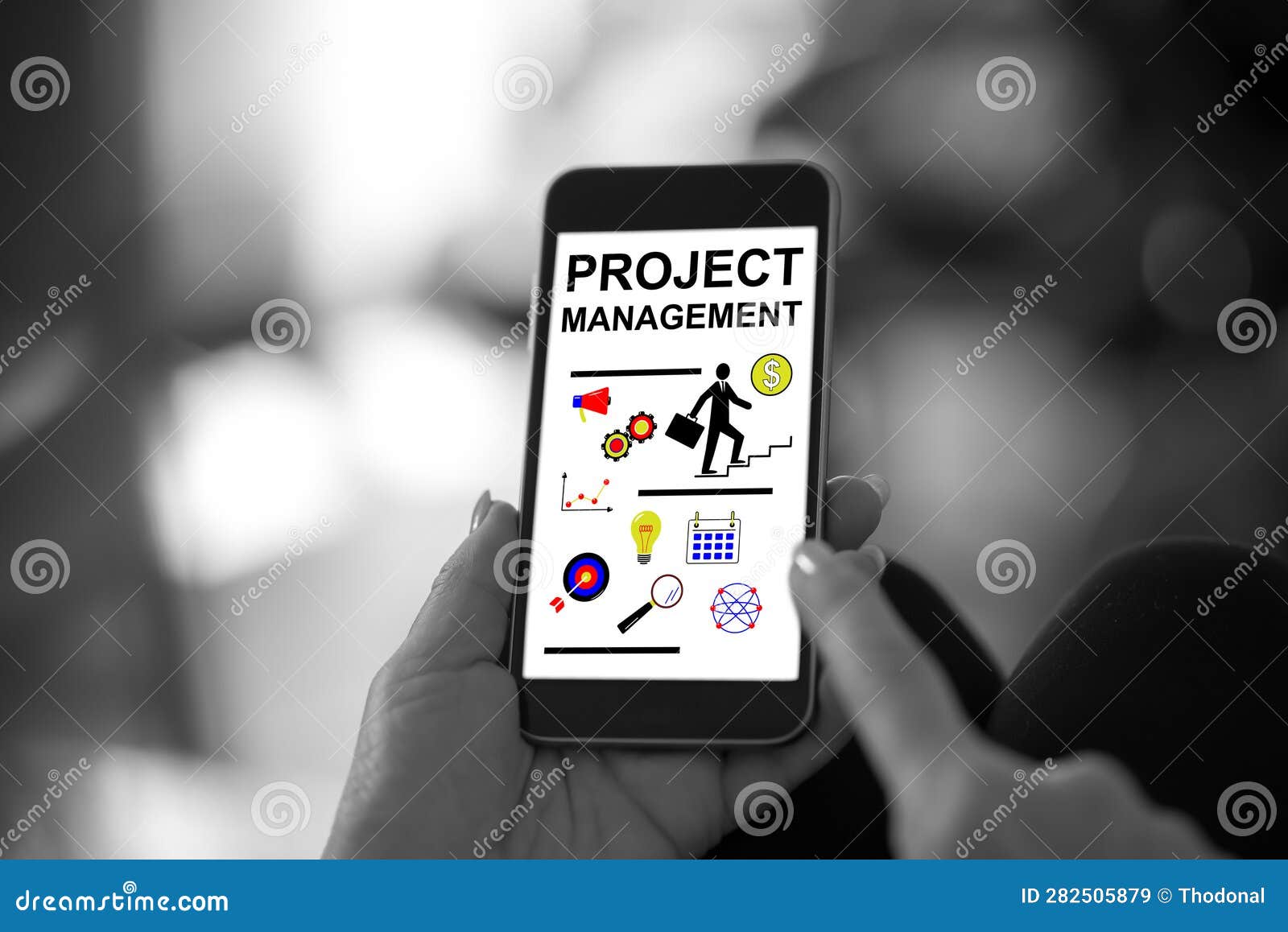 Project Management Concept on a Smartphone Stock Image - Image of ...