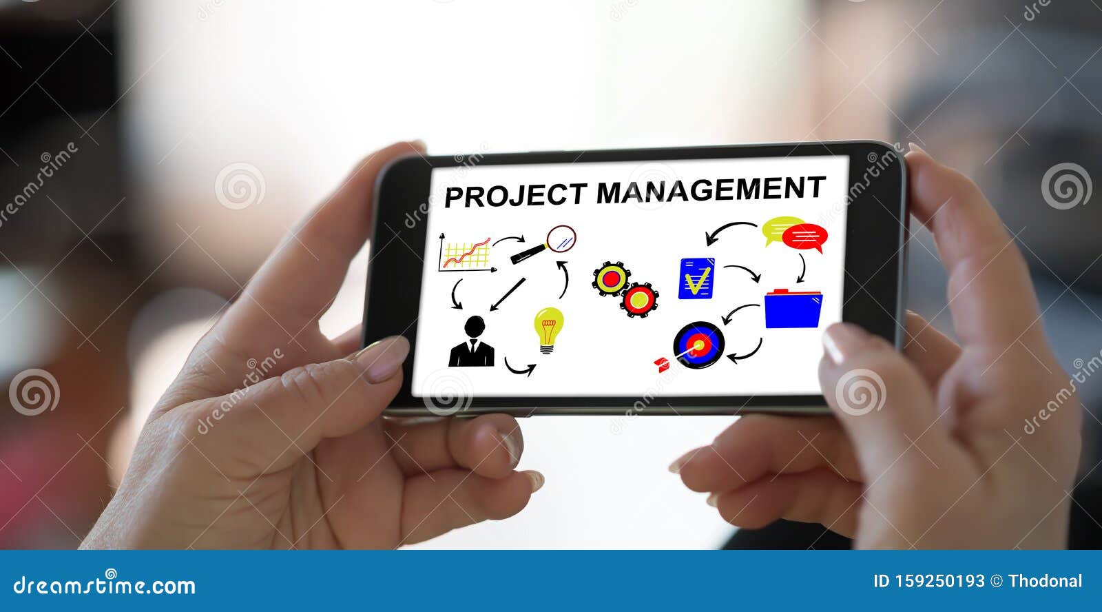 Project Management Concept on a Smartphone Stock Image - Image of phone ...