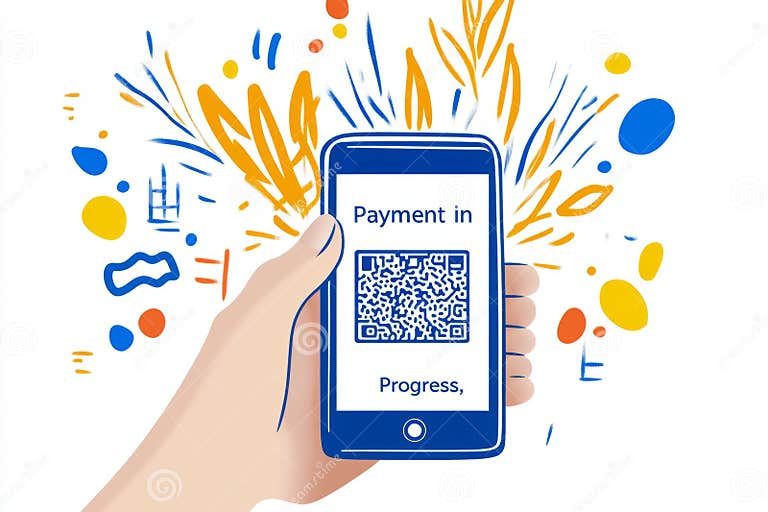 Hand Holding Smartphone with Qr Code Displayed on Screen, Indicating a ...