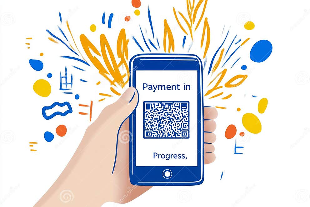 Hand Holding Smartphone with Qr Code Displayed on Screen, Indicating a ...