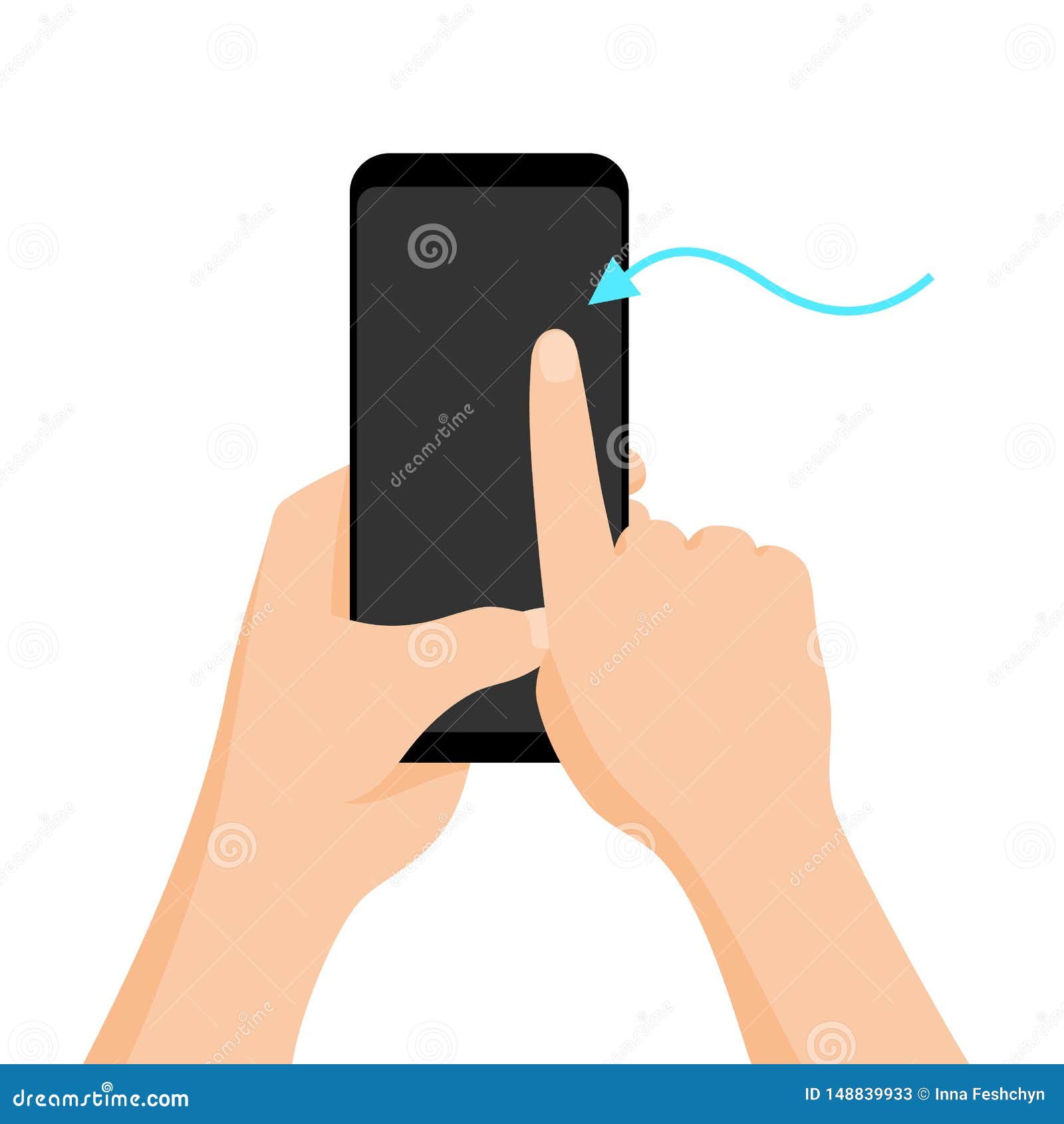 Hand Holding Smartphone with Quick Tutorial on the Screen. Touch Screen ...