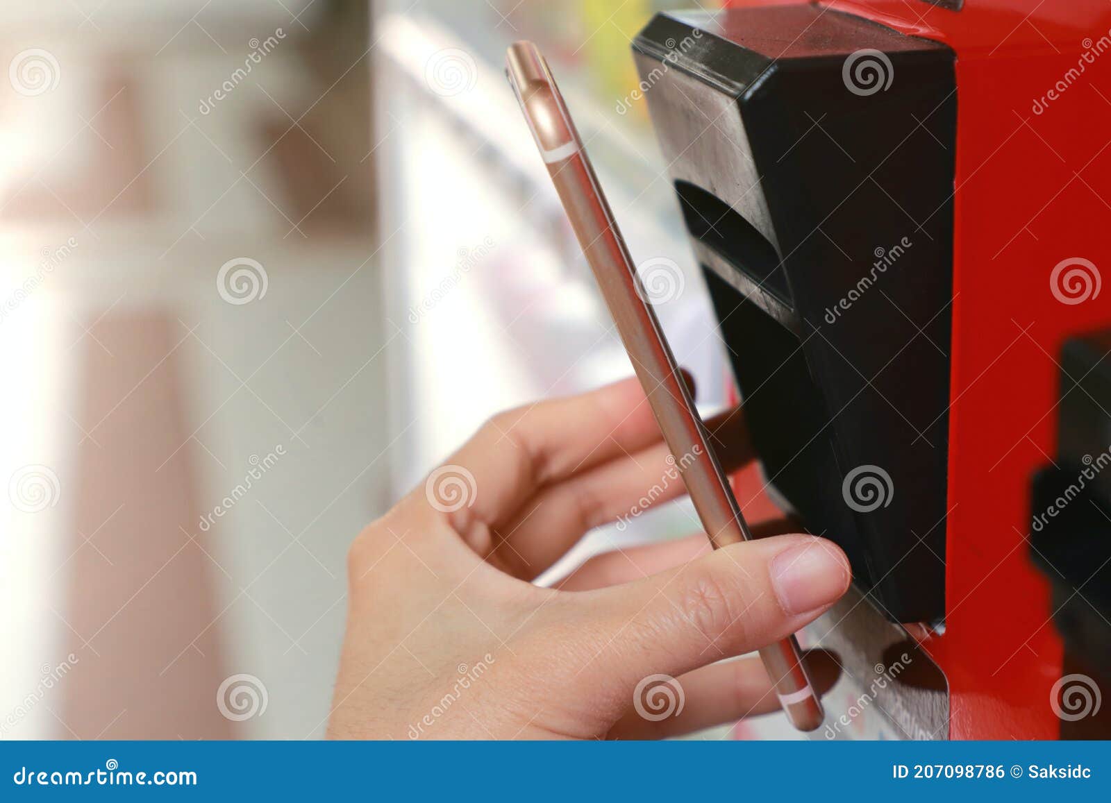 Hand Holding Smartphone for Scanning Qr Code or Barcode by Scanner of ...