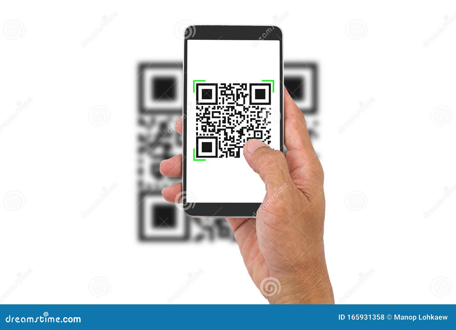 Smartphone Scanning The Recipients Qr Code Mobile Banking Customers Can Pay Through Qr Code