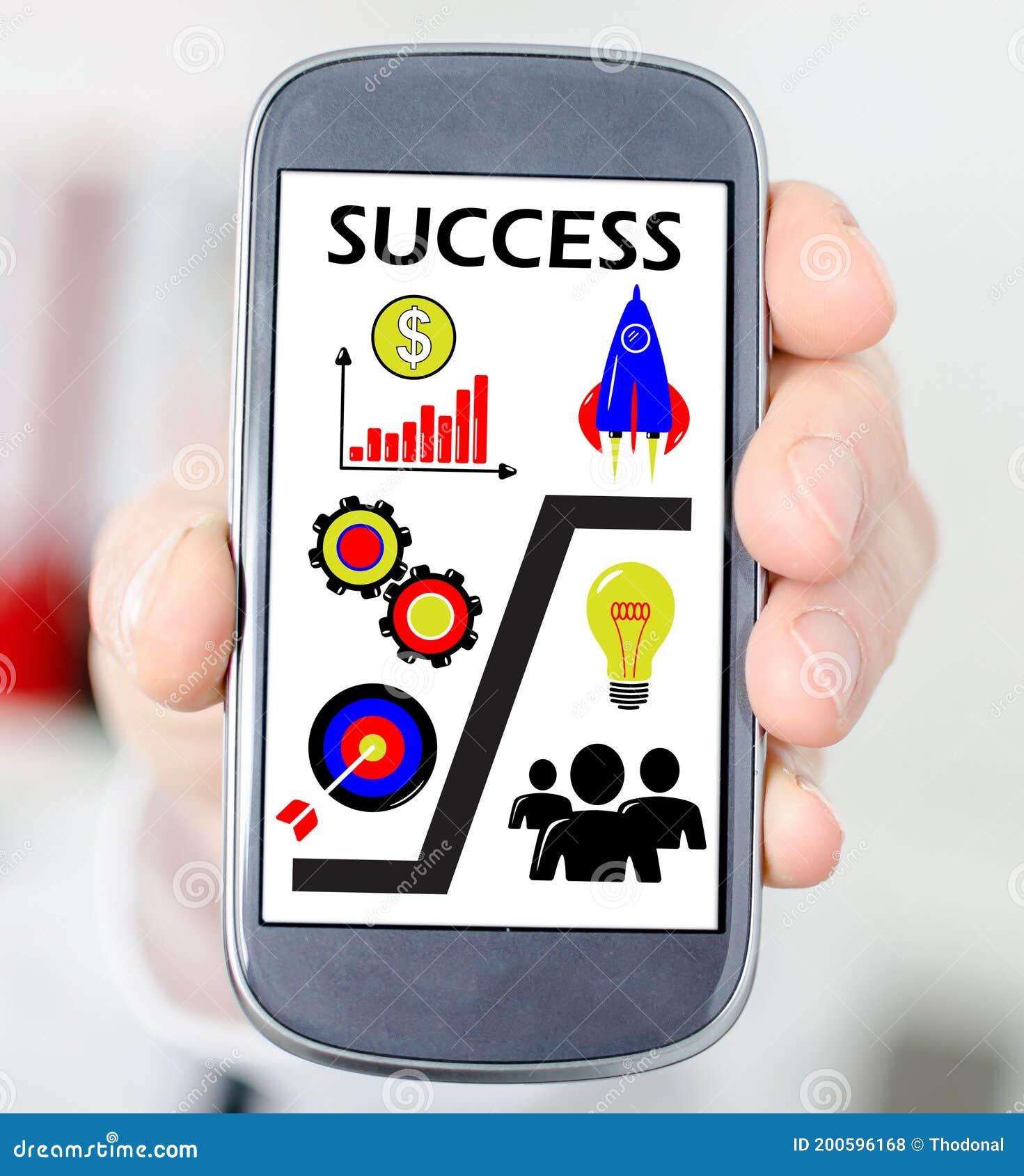 Success Concept on a Smartphone Stock Photo - Image of showing, growth ...