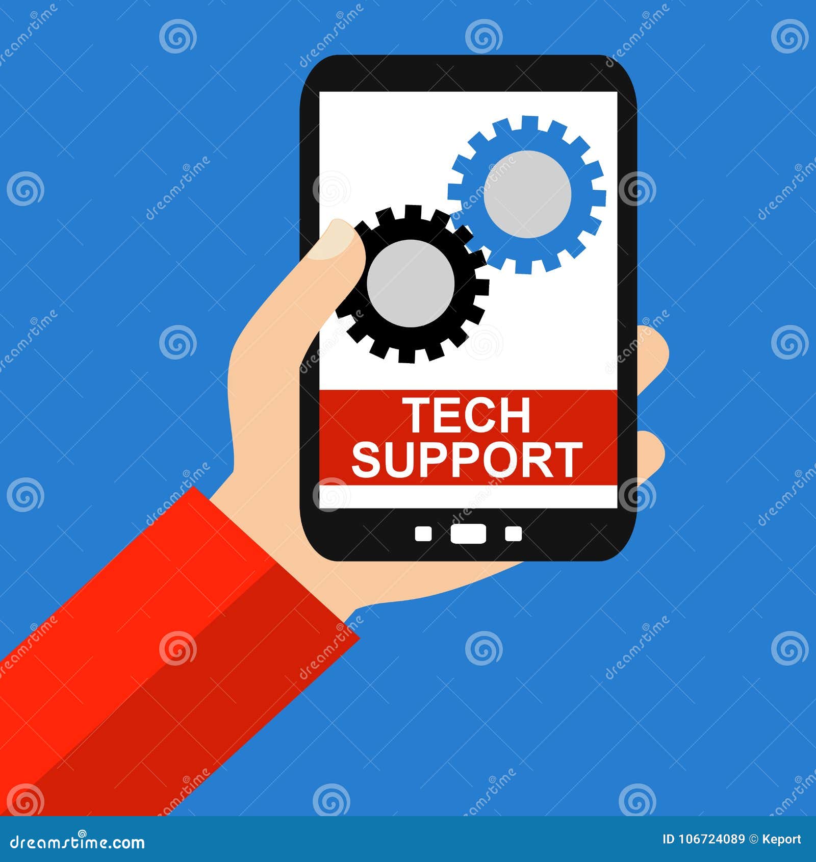 Smartphone: Tech Support - Flat Design Stock Illustration ...